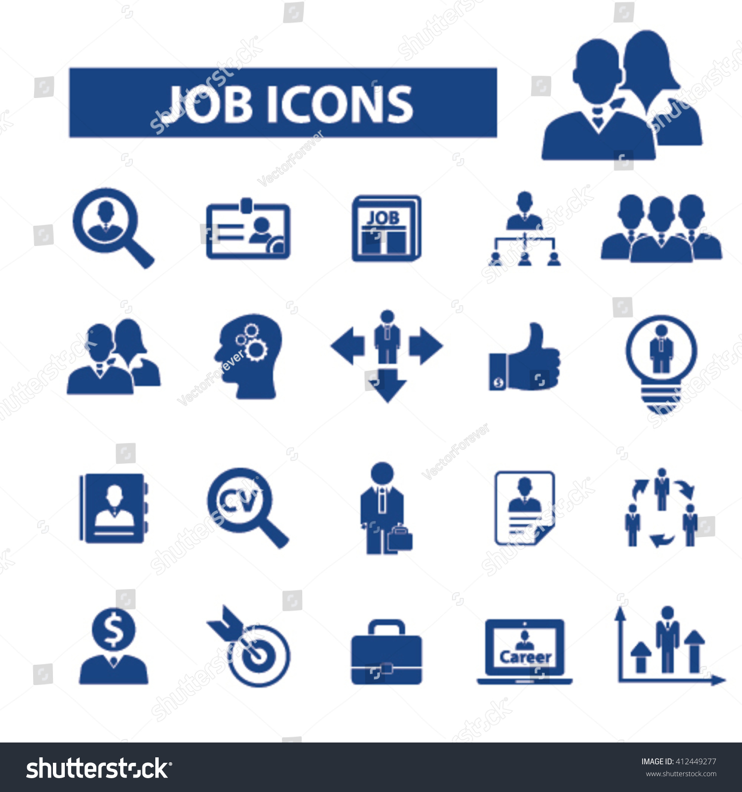 Job Icons Stock Vector Illustration 412449277 : Shutterstock