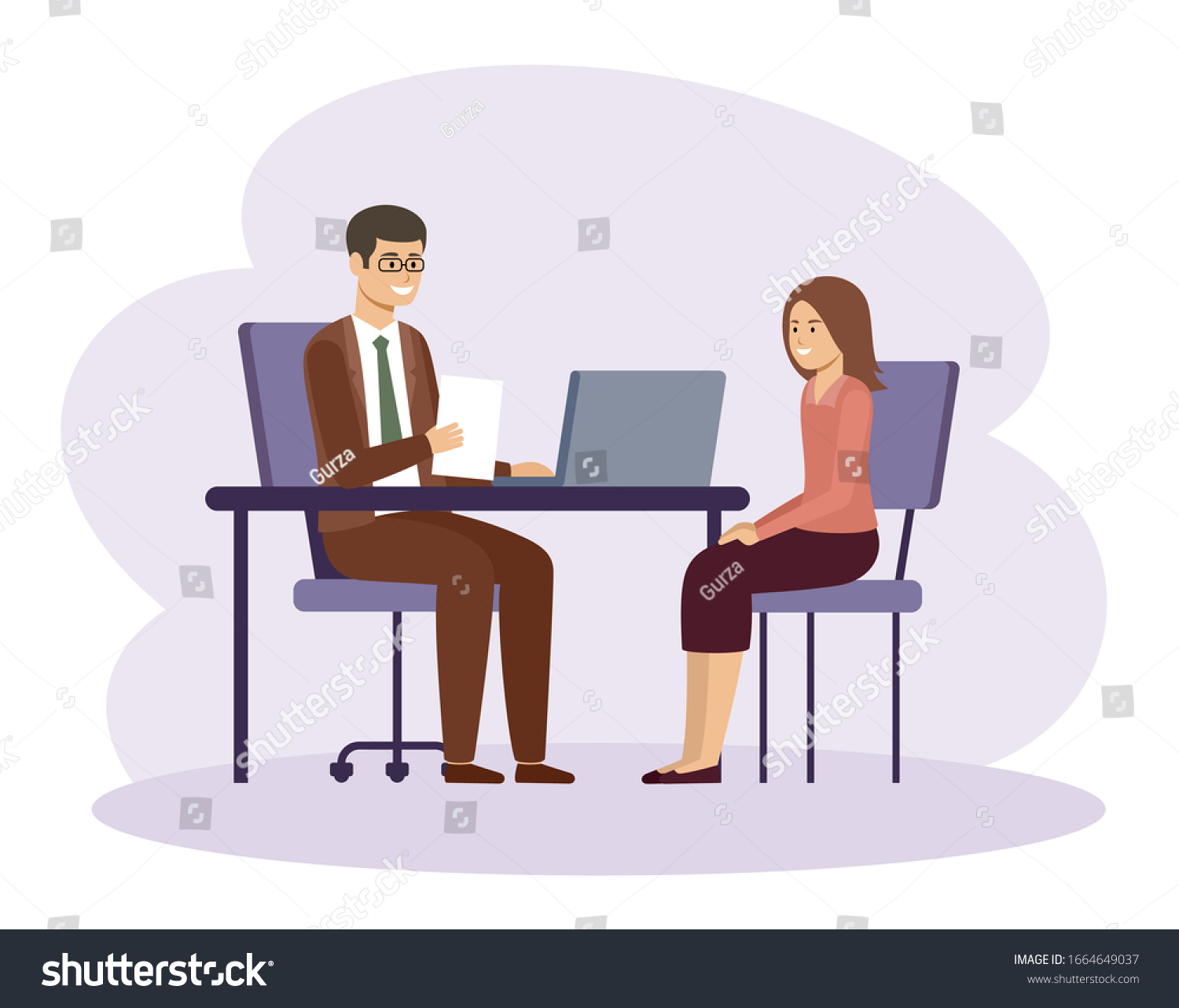Job Interview Hr Manager Office Work Stock Vector (Royalty Free ...