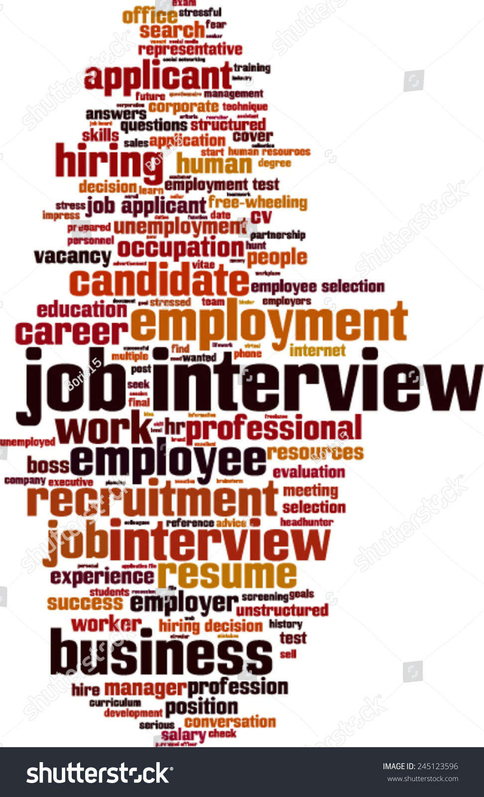 Job Interview Word Cloud Concept Vector Stock Vector (Royalty Free ...