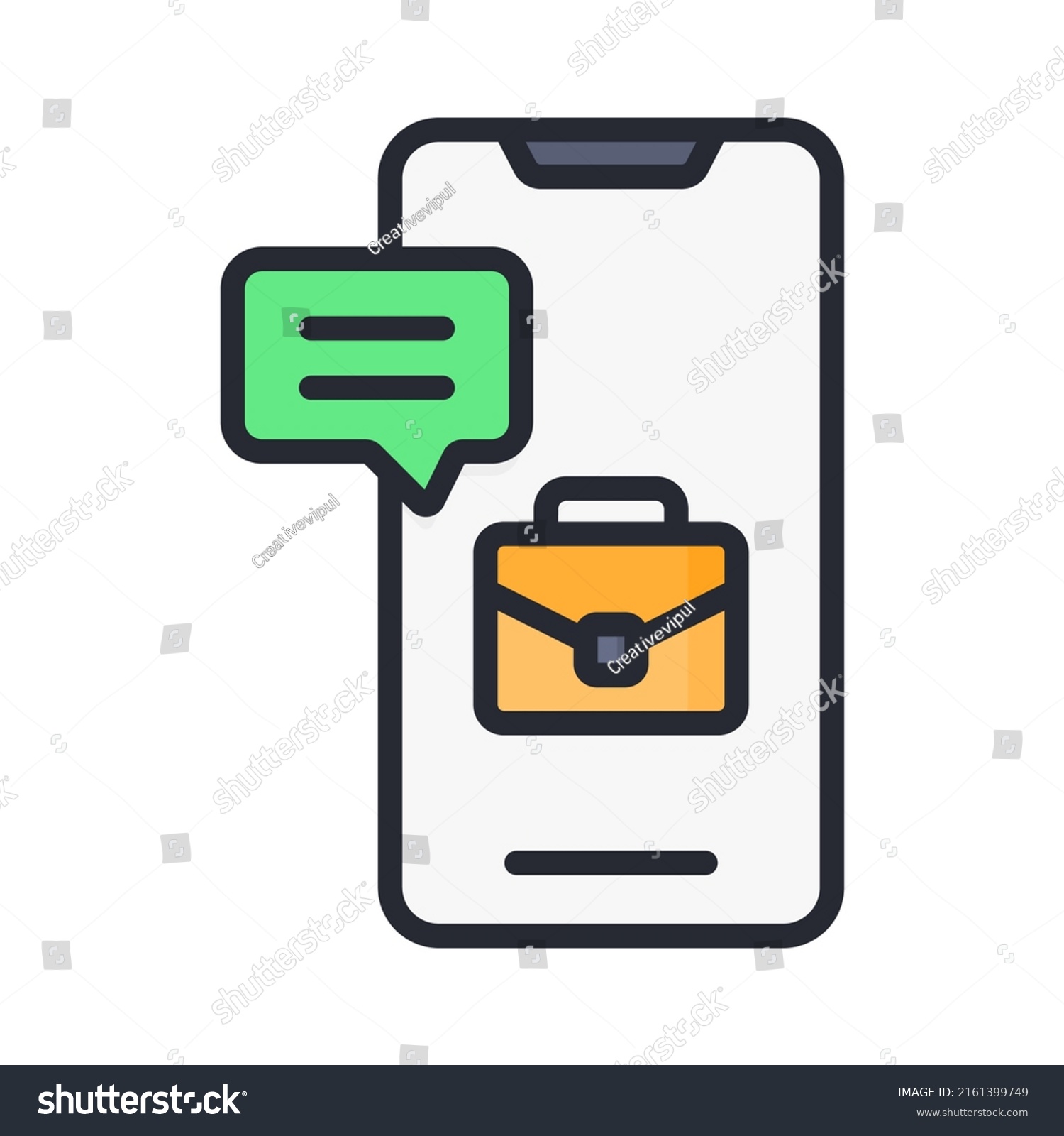 Job Message Notification Icon Vector Illustration Stock Vector (Royalty ...
