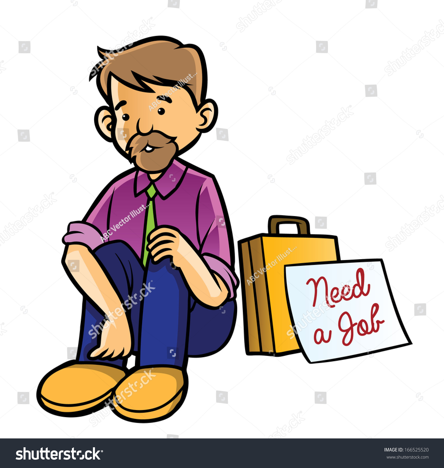Jobless Man Stock Vector 166525520 - Shutterstock