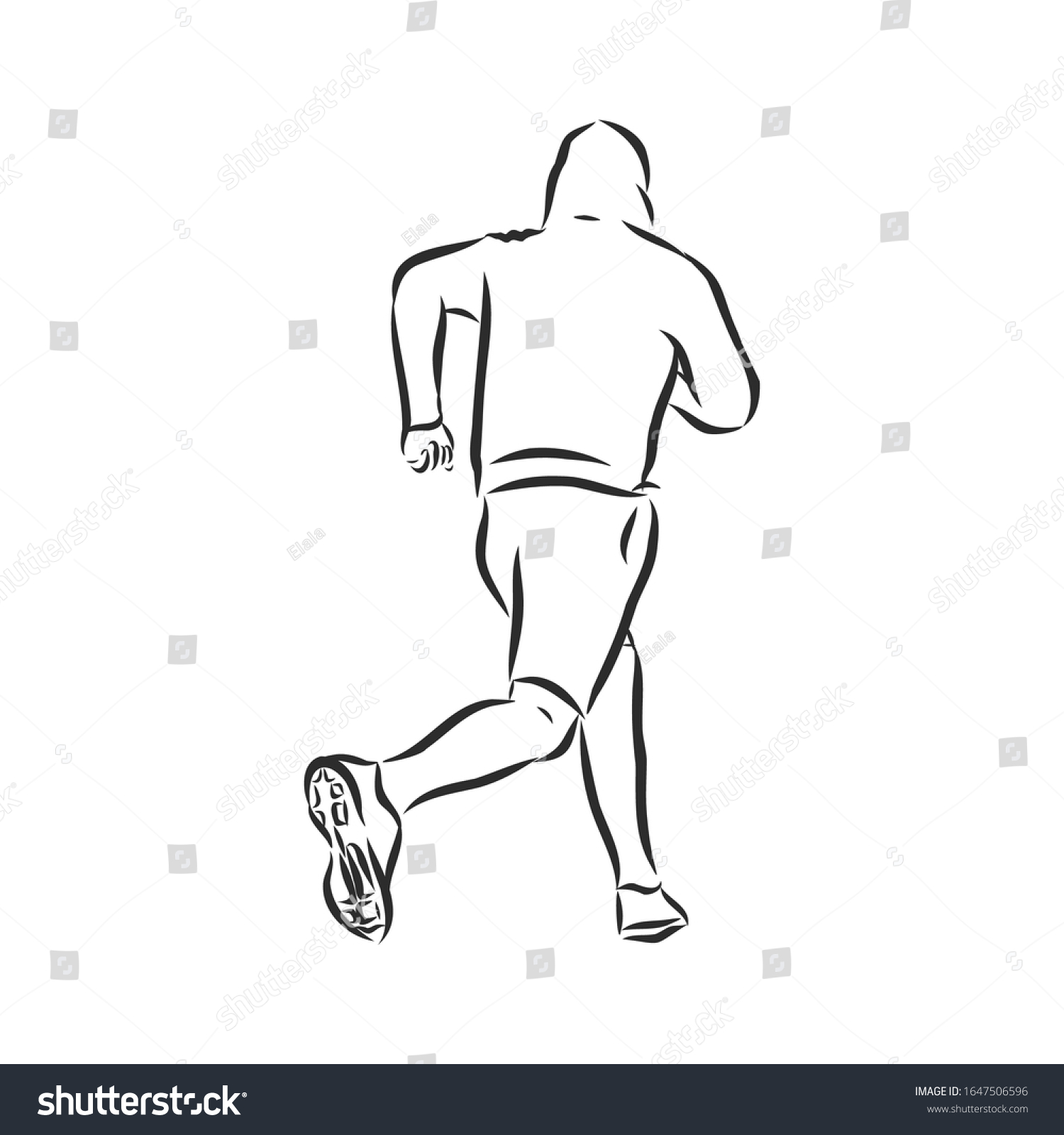 Jogging Athlete Vector Sketch Illustration Stock Vector (Royalty Free ...
