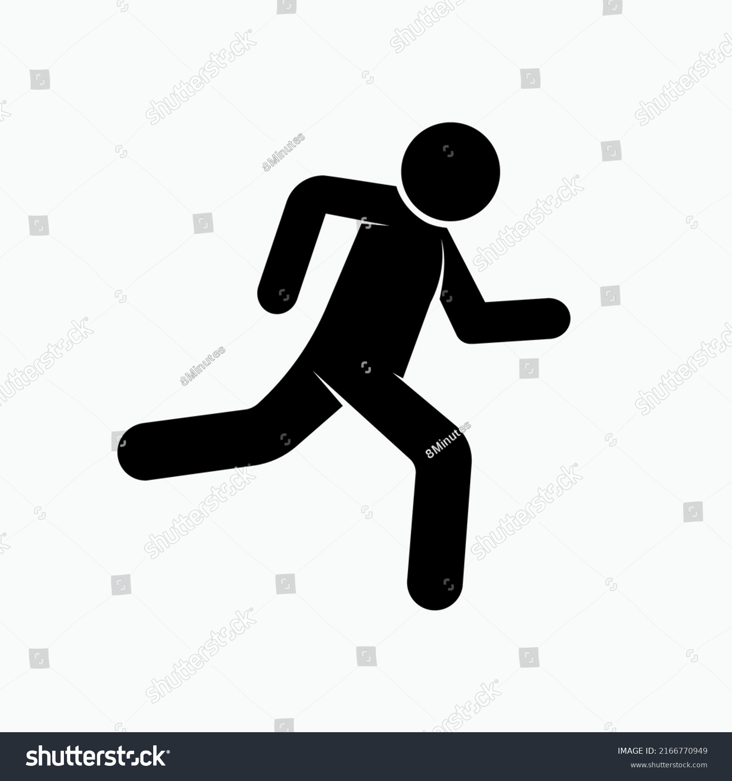 Jogging Icon Athletic Running Symbol Vector Stock Vector (Royalty Free ...