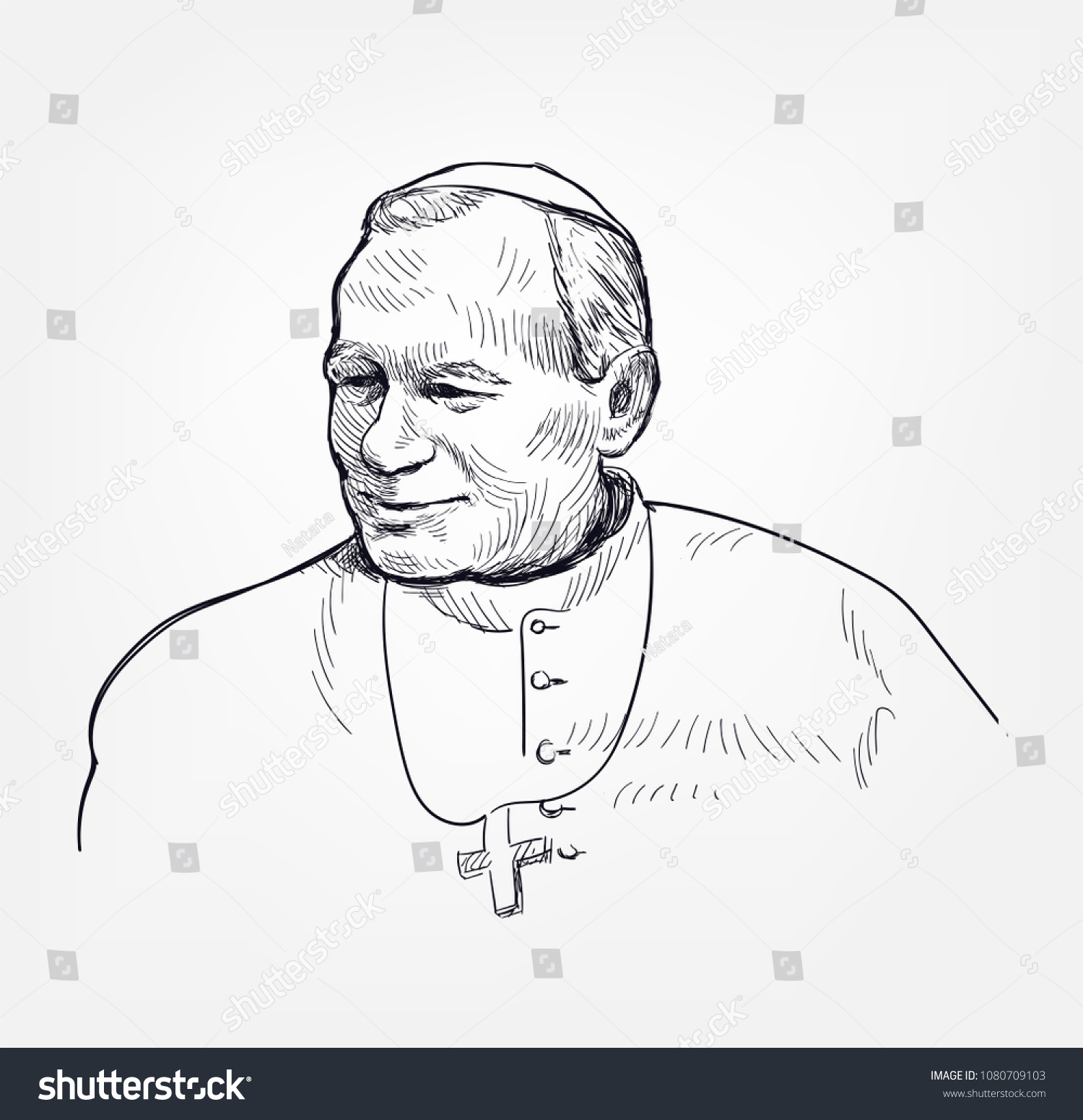 John Paul Ii Vector Sketch Portrait Stock Vector (Royalty Free ... John Paul Ii Vector Sketch Portrait Stock Vector (Royalty Free ...