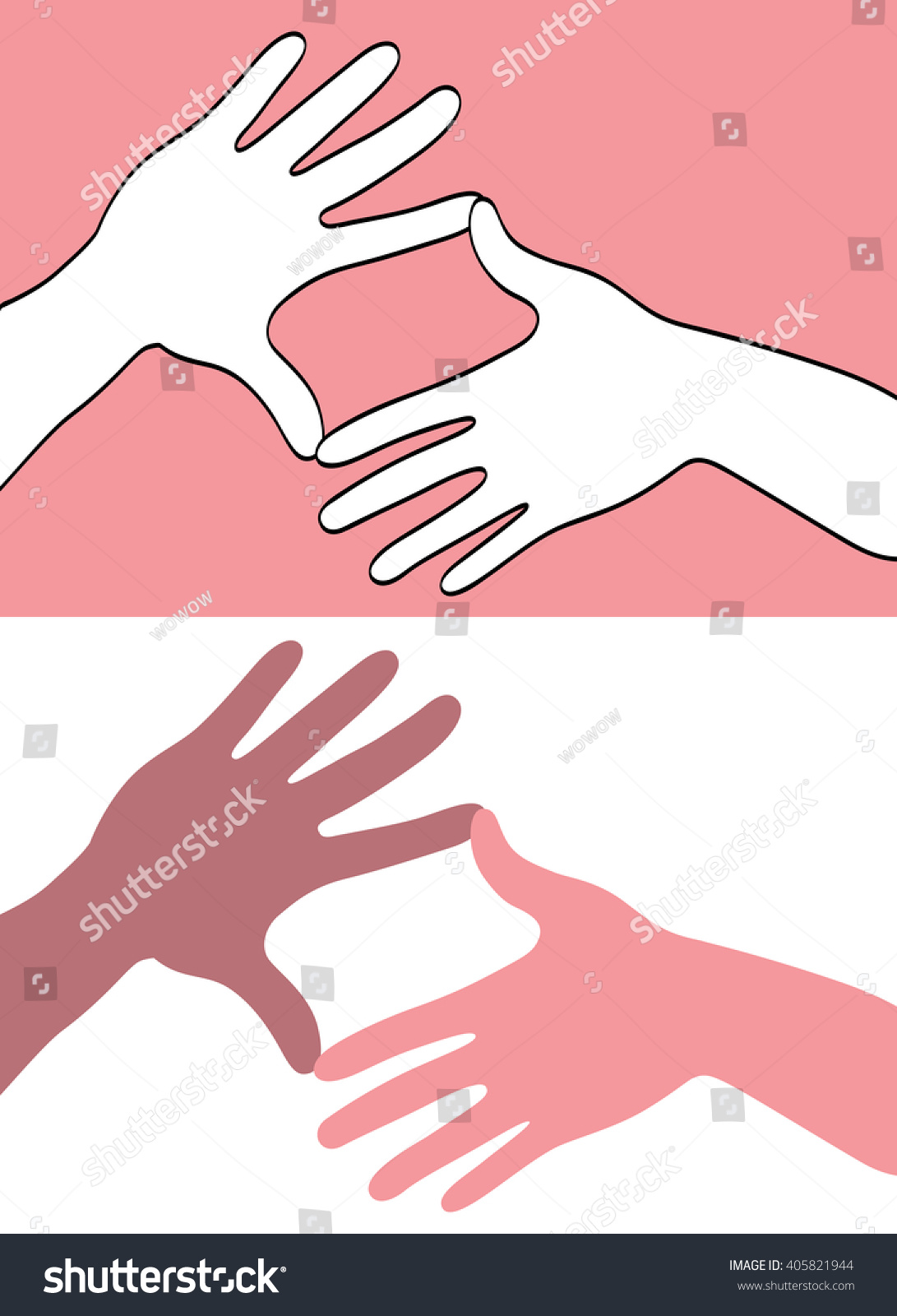 Join Hands Hand Together Vector Illustration Stock Vector (Royalty Free ...