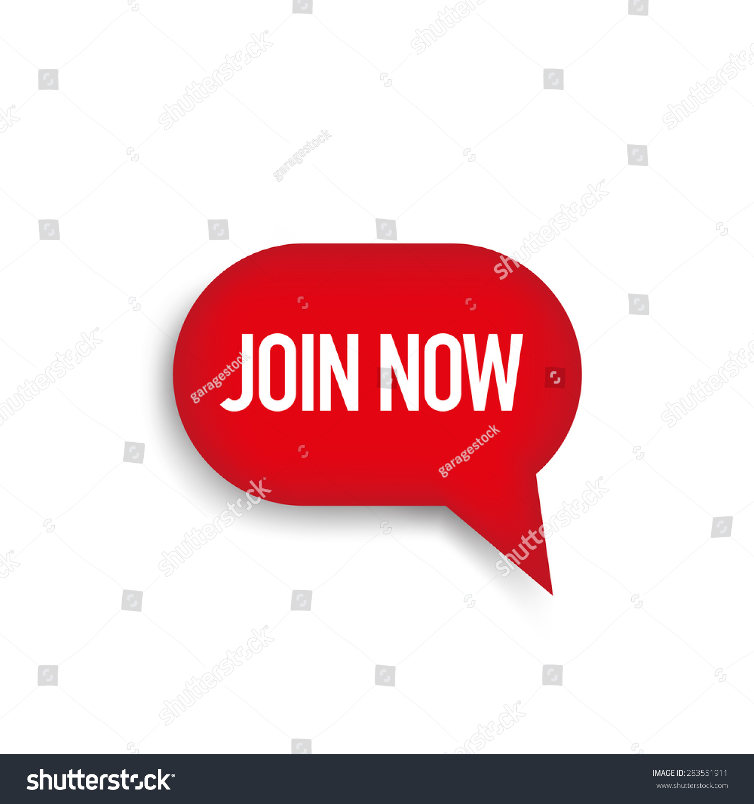 Join Now Red Speech Bubble: vector de stock (libre de regalías ...