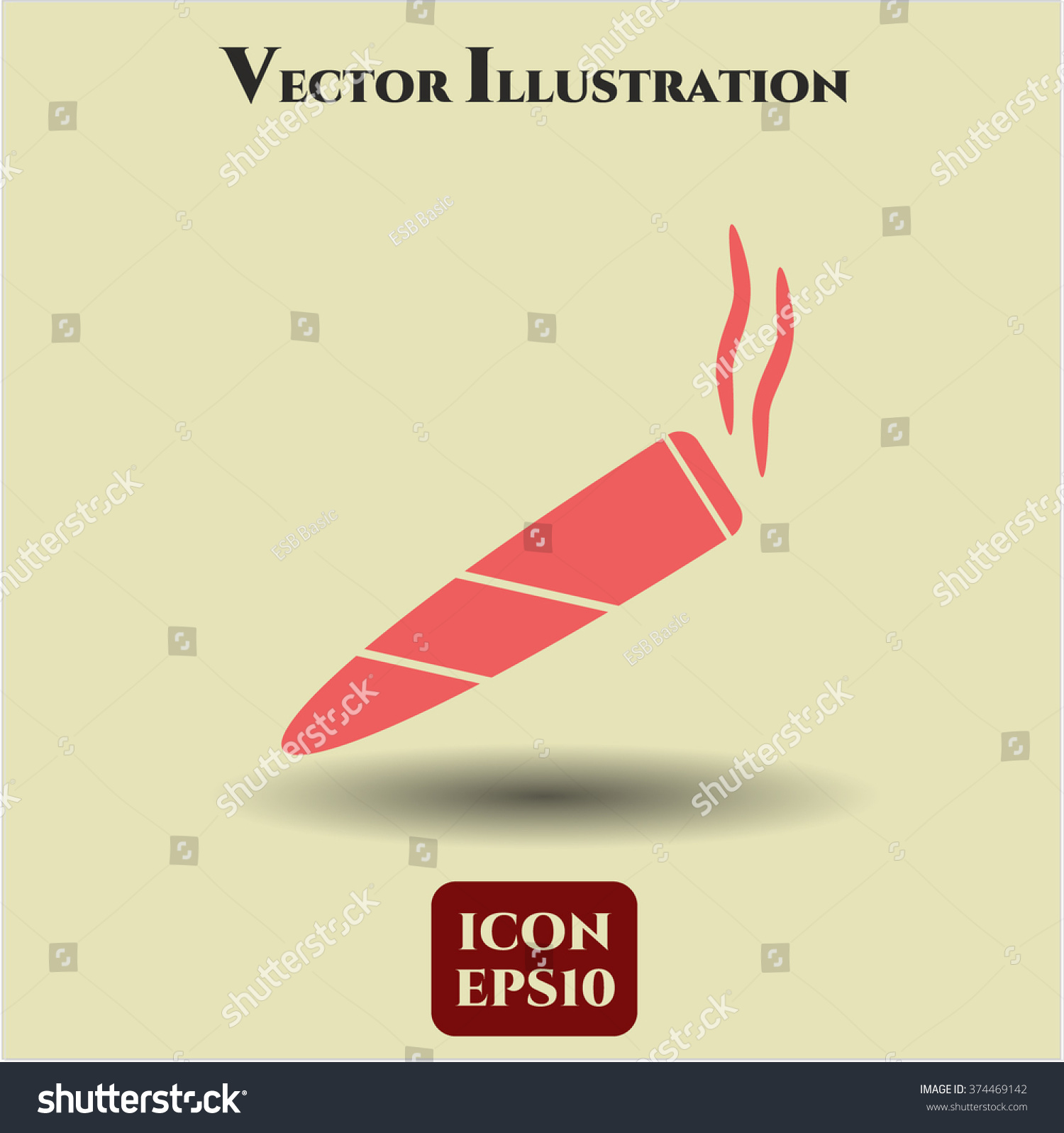 Joint Cigarette Icon Stock Vector (Royalty Free) 374469142 | Shutterstock