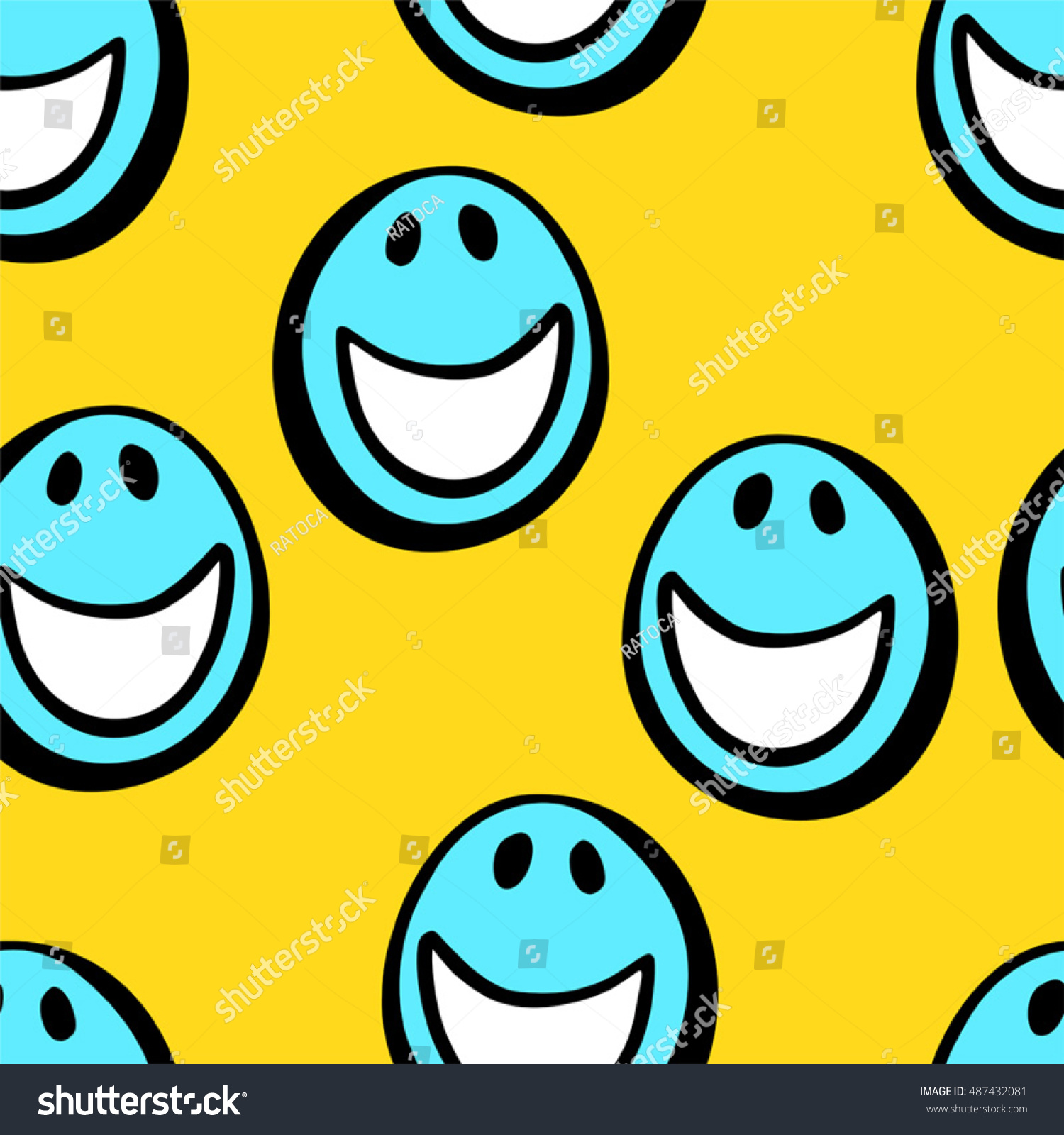 Joke Faces Seamless Stock Vector (Royalty Free) 487432081