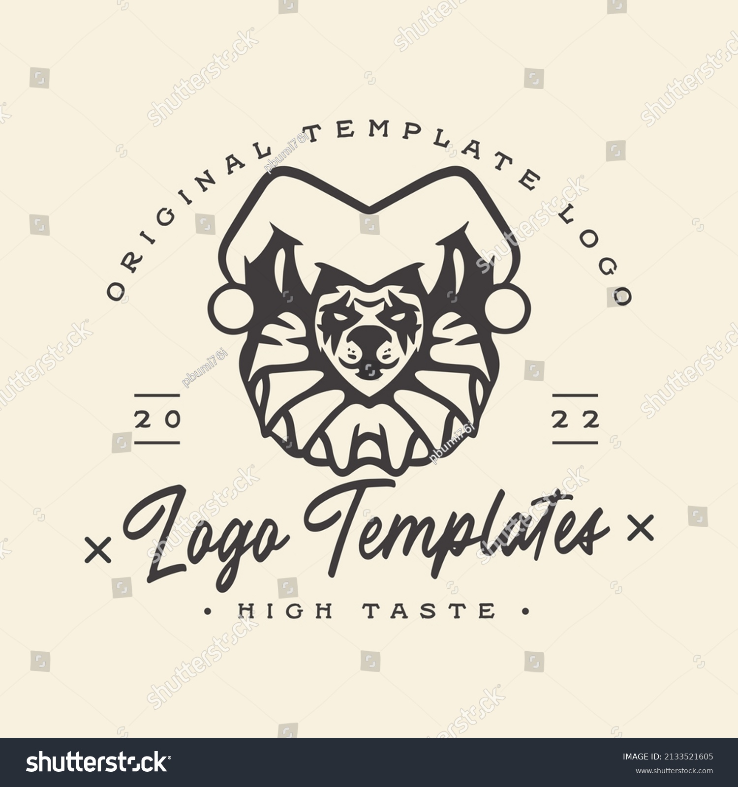 Joker Panda Logo Template Vector Stock Vector (Royalty Free) 2133521605 ...