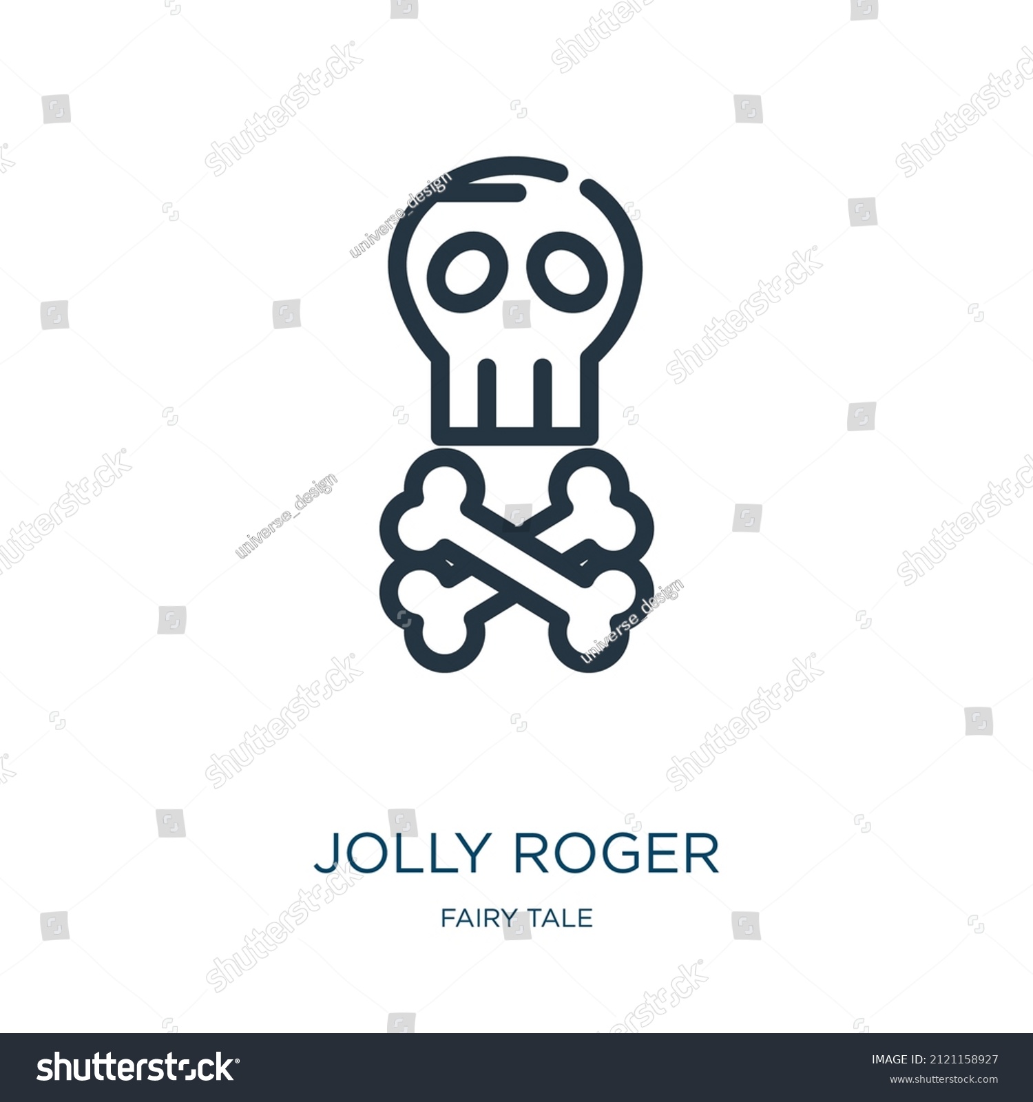 Jolly Roger Thin Line Icon Danger Stock Vector (Royalty Free) 2121158927 Jolly Roger Thin Line Icon Danger Stock Vector (Royalty Free) 2121158927