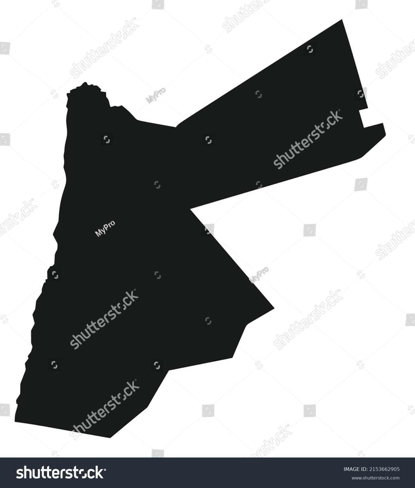 Jordan Black Map Vector Illustration Stock Vector (Royalty Free ...