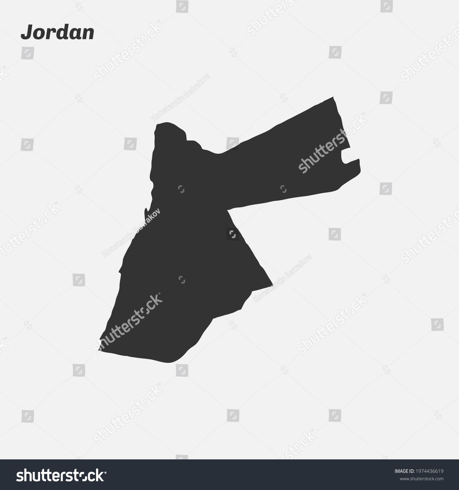 Jordan Map Silhouette Vector Illustration Stock Vector (Royalty Free ...