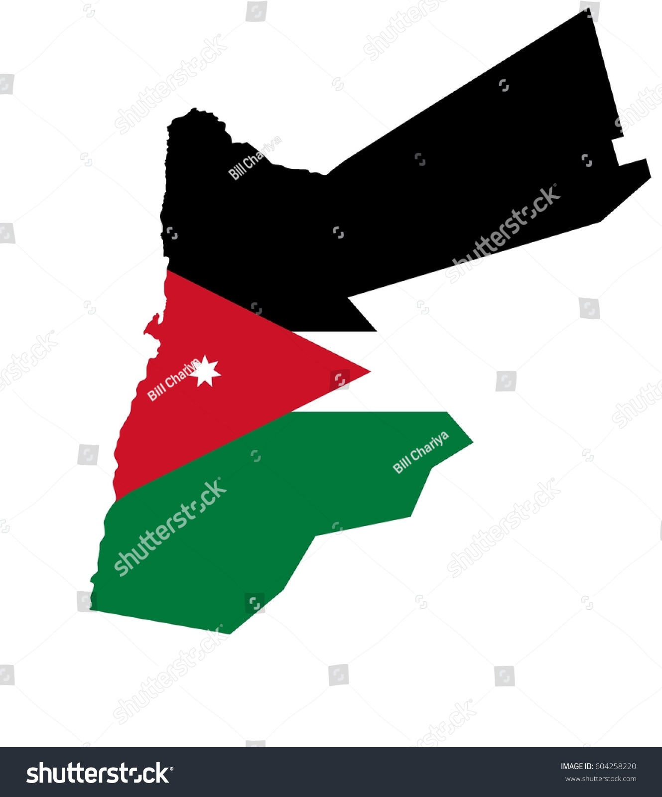 Jordan Republic Flag Map Stock Vector (Royalty Free) 604258220