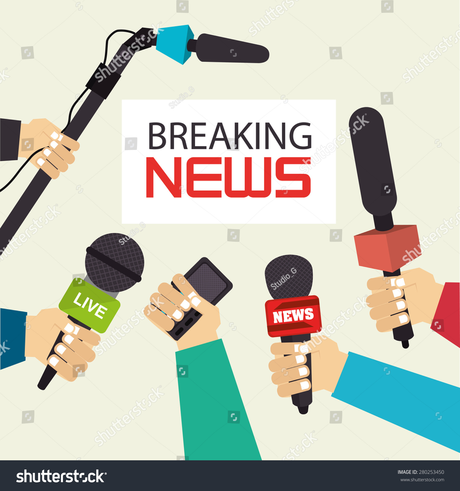 Journalism Design Over White Background Vector Stock Vector (Royalty ...