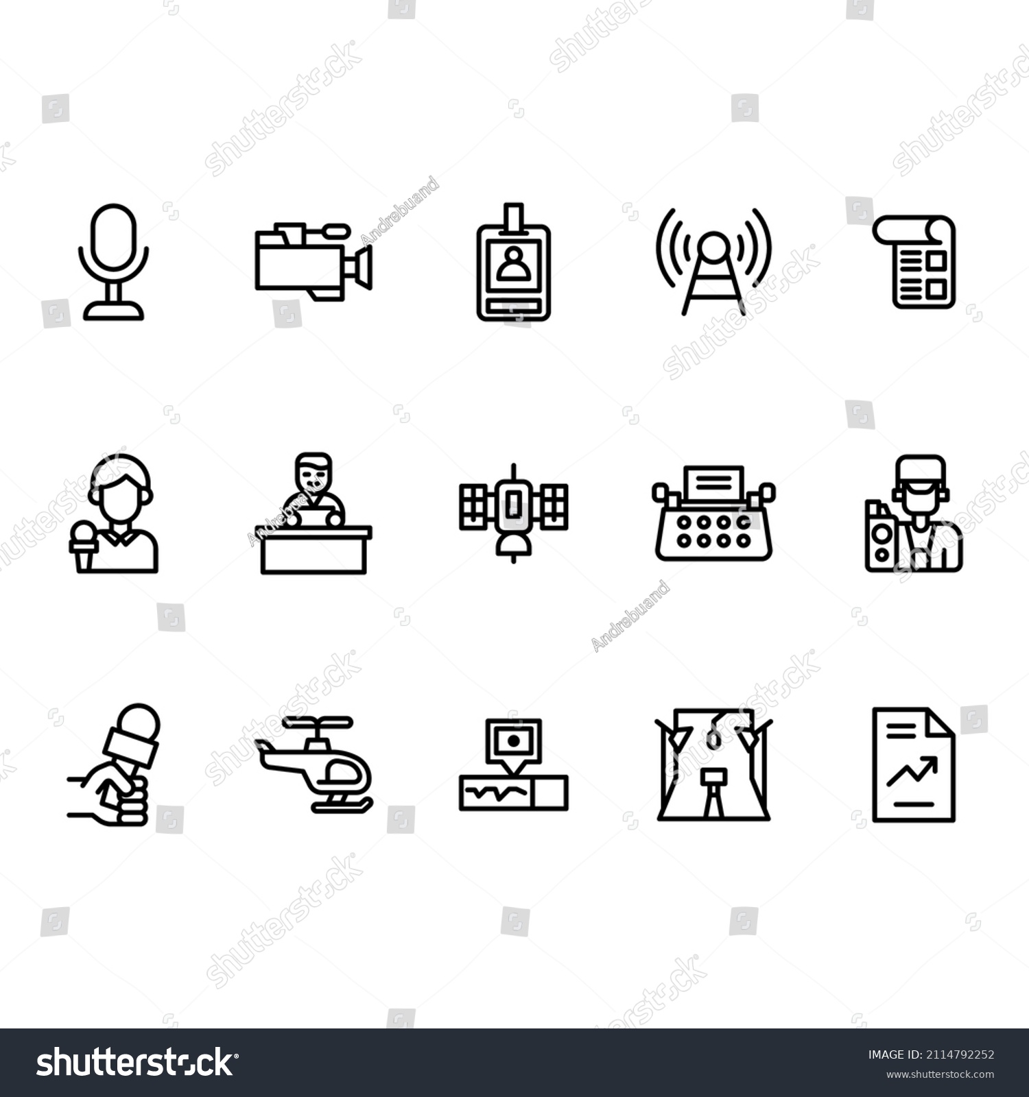 Journalism Icon Set Illustration Vector Graphic Stock Vector (Royalty ...