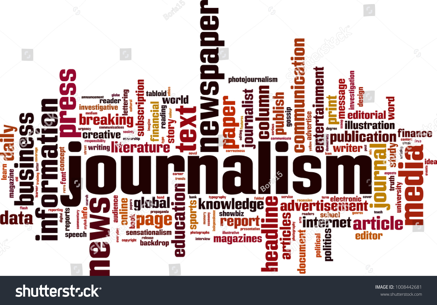 Journalism Word Cloud Concept Vector Illustration Stock Vector (Royalty ...