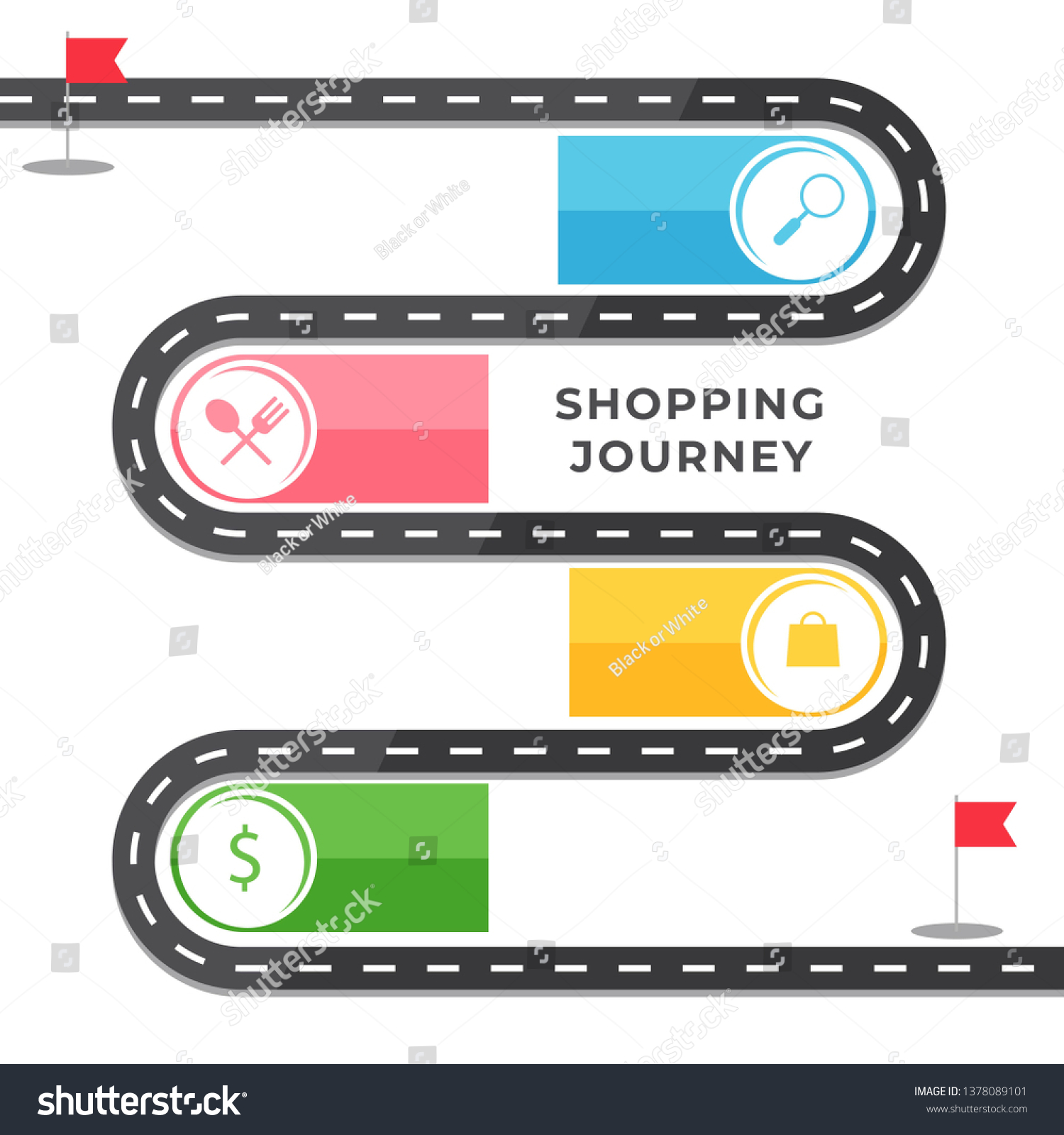 Journey Map Illustration Stock Vector (Royalty Free) 1378089101