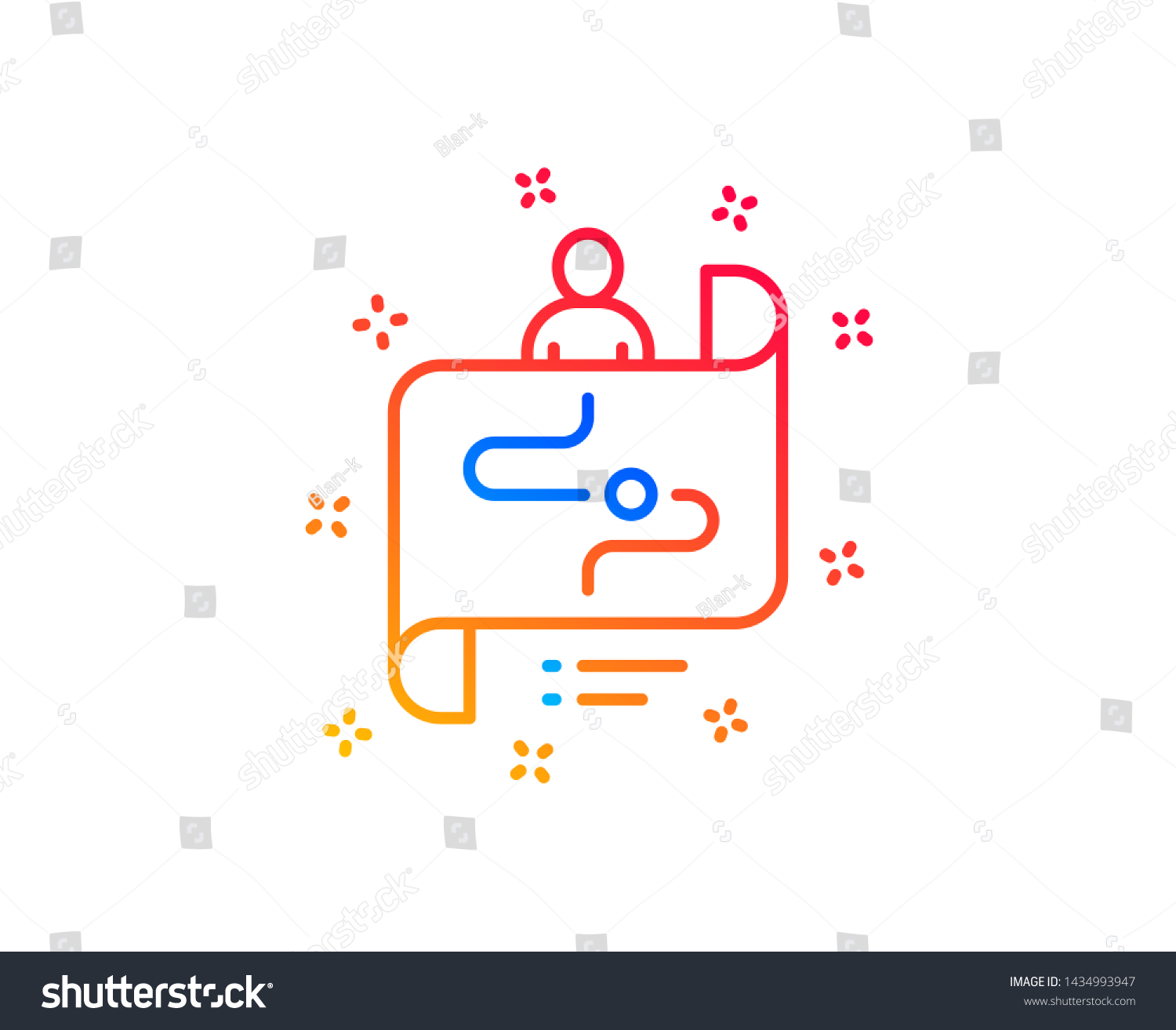 Journey Path Map Line Icon Project Stock Vector (Royalty Free ...
