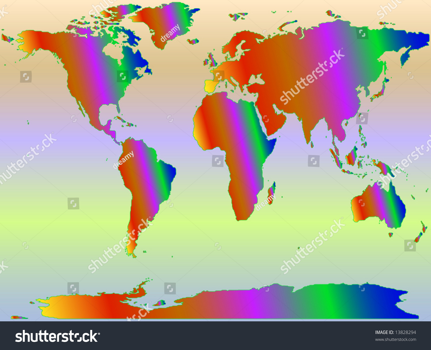 Joyful Rainbow World Map Stock Vector (Royalty Free) 13828294 ...