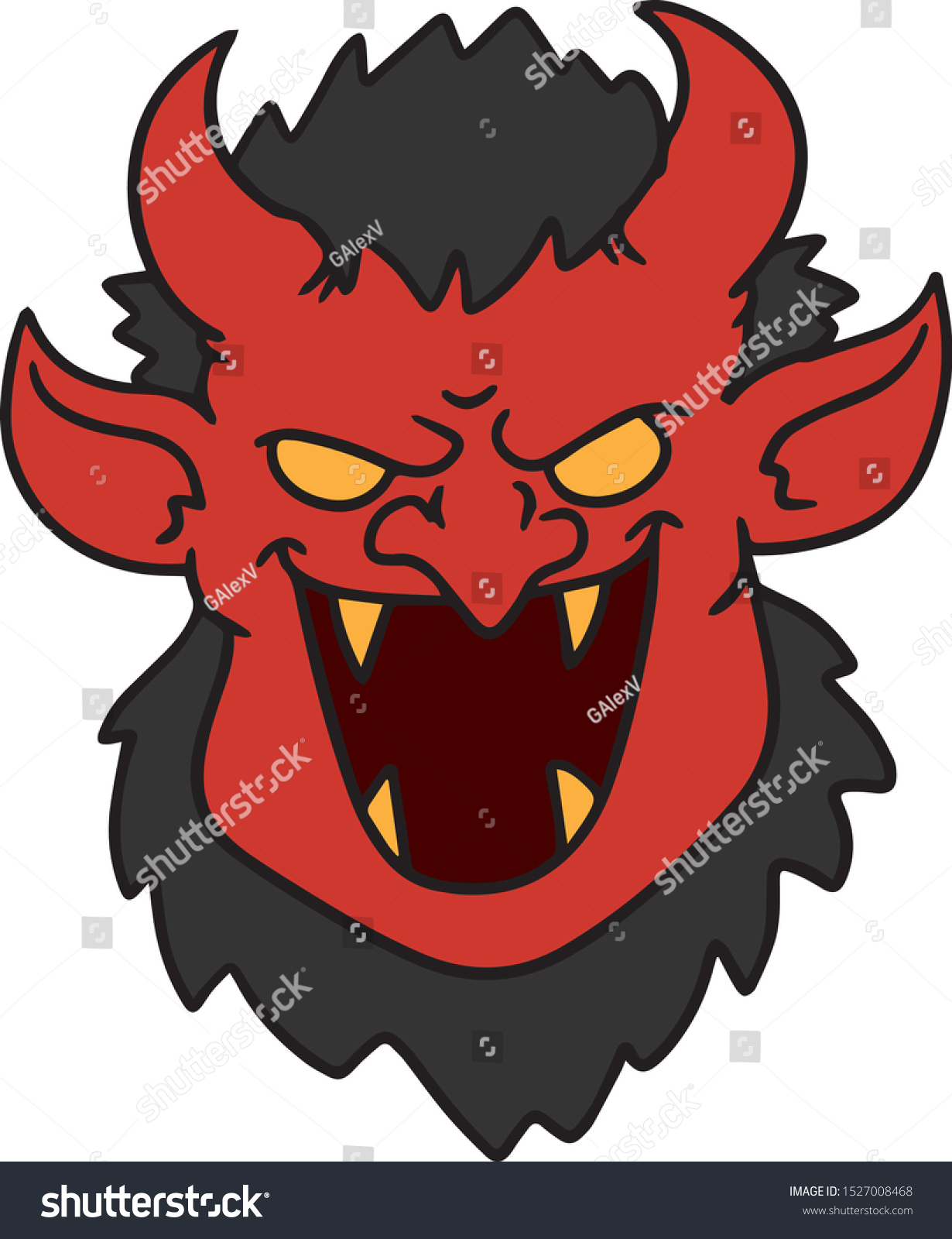 Joyful Red Devil Head Vector Illustration Stock Vector (Royalty Free ...