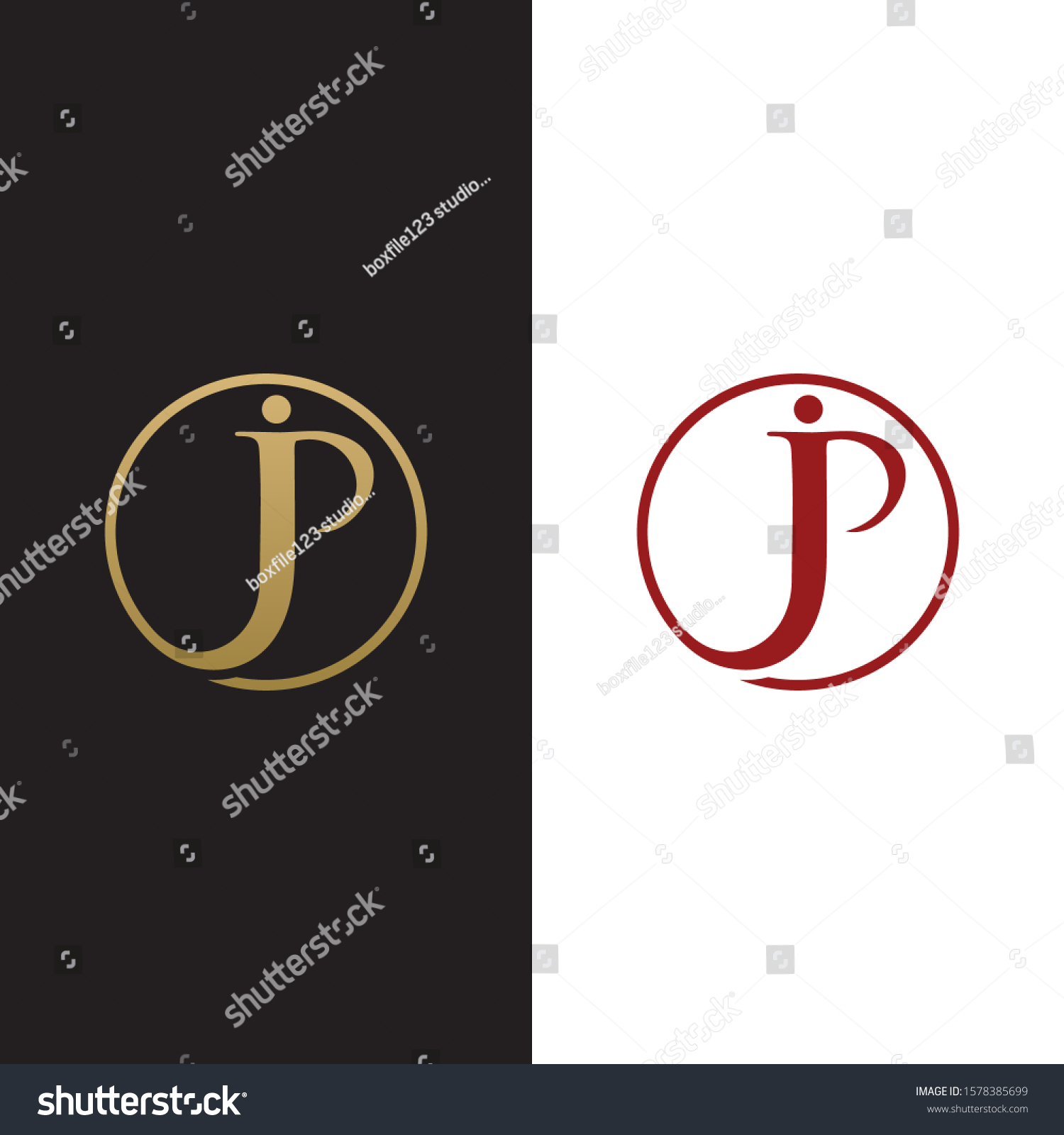 Jp Initial Logo Design Luxury Stock Vector (Royalty Free) 1578385699 ...