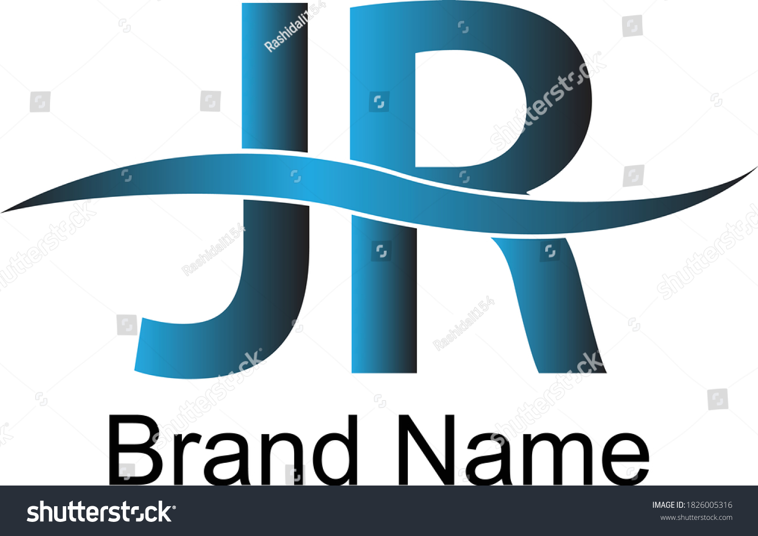 Jr Alphabet Logo Design Vector Stock Vector (Royalty Free) 1826005316 ...