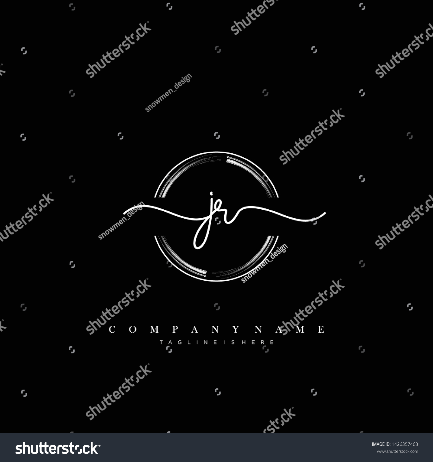 Jr Initial Handwriting Logo Template Vector Stock Vector (Royalty Free ...