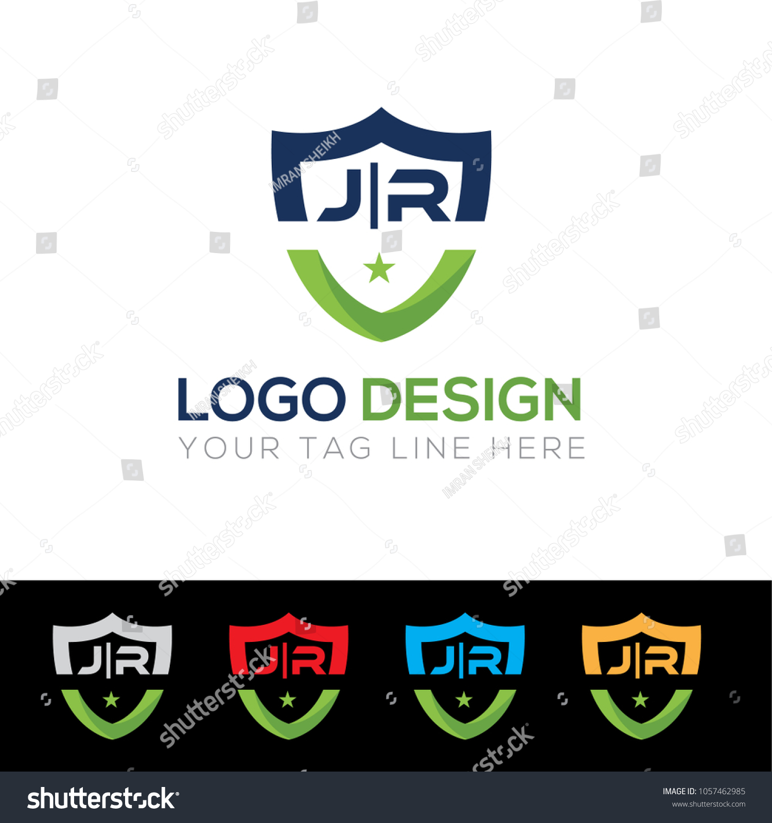 Jr Logo Design Shield Template Vector Stock Vector (Royalty Free ...