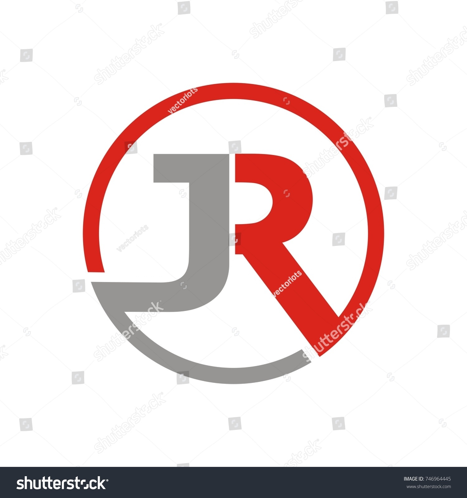 Jr Logo Initial Letter Design Template Stock Vector (Royalty Free ...
