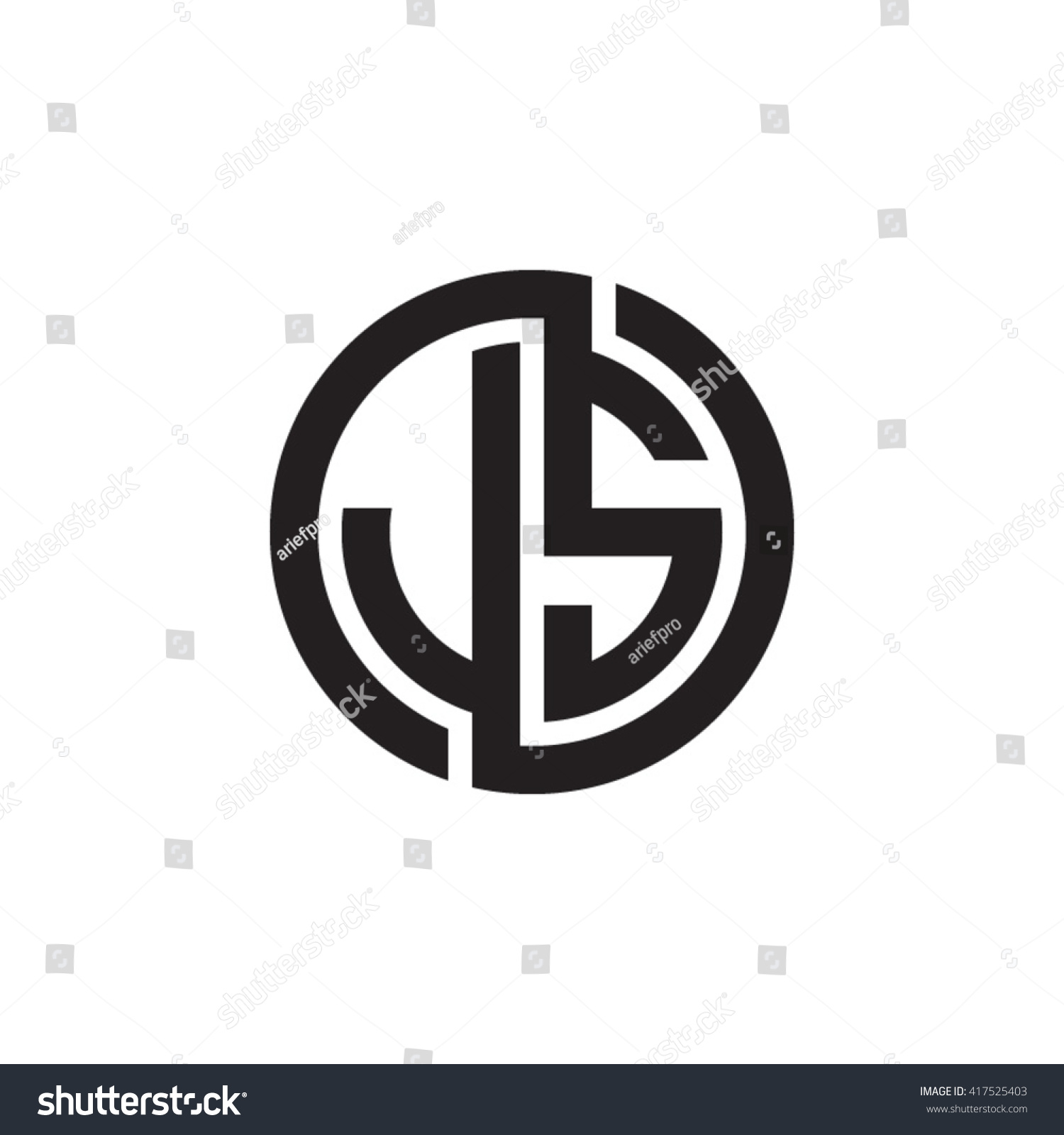 JS의 초기 문자 반복 연결된 원 스톡 벡터(로열티 프리) 417525403 | Shutterstock