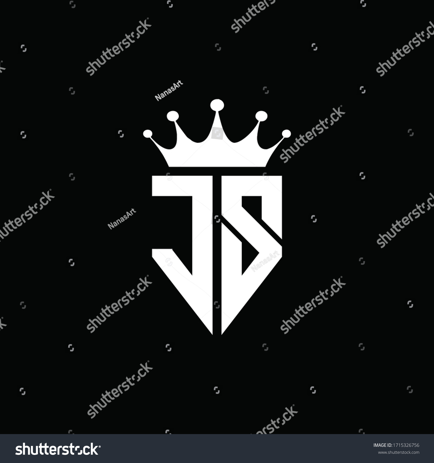 Js Logo Monogram Emblem Style Crown 库存矢量图（免版税）1715326756 | Shutterstock