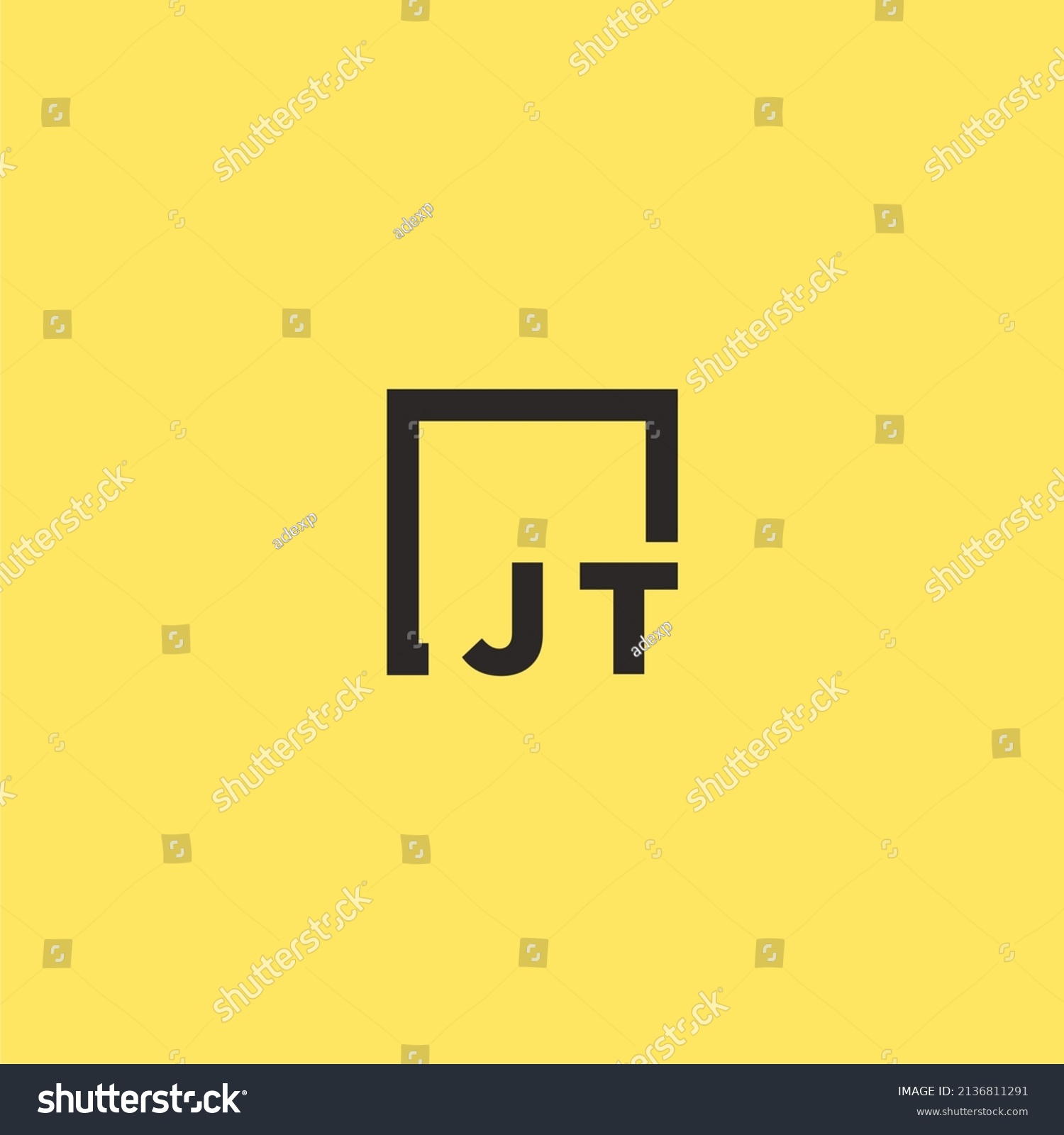 Jt Initial Monogram Logo Square Style Stock Vector (Royalty Free ...