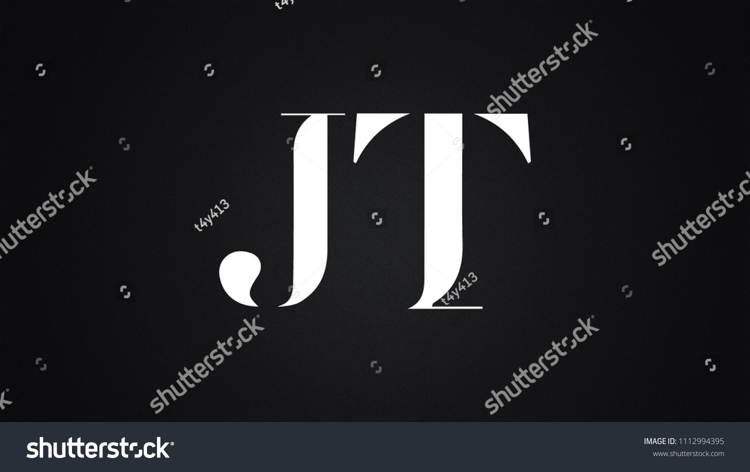 Jt Letter Logo Design Template Vector: vector de stock (libre de ...