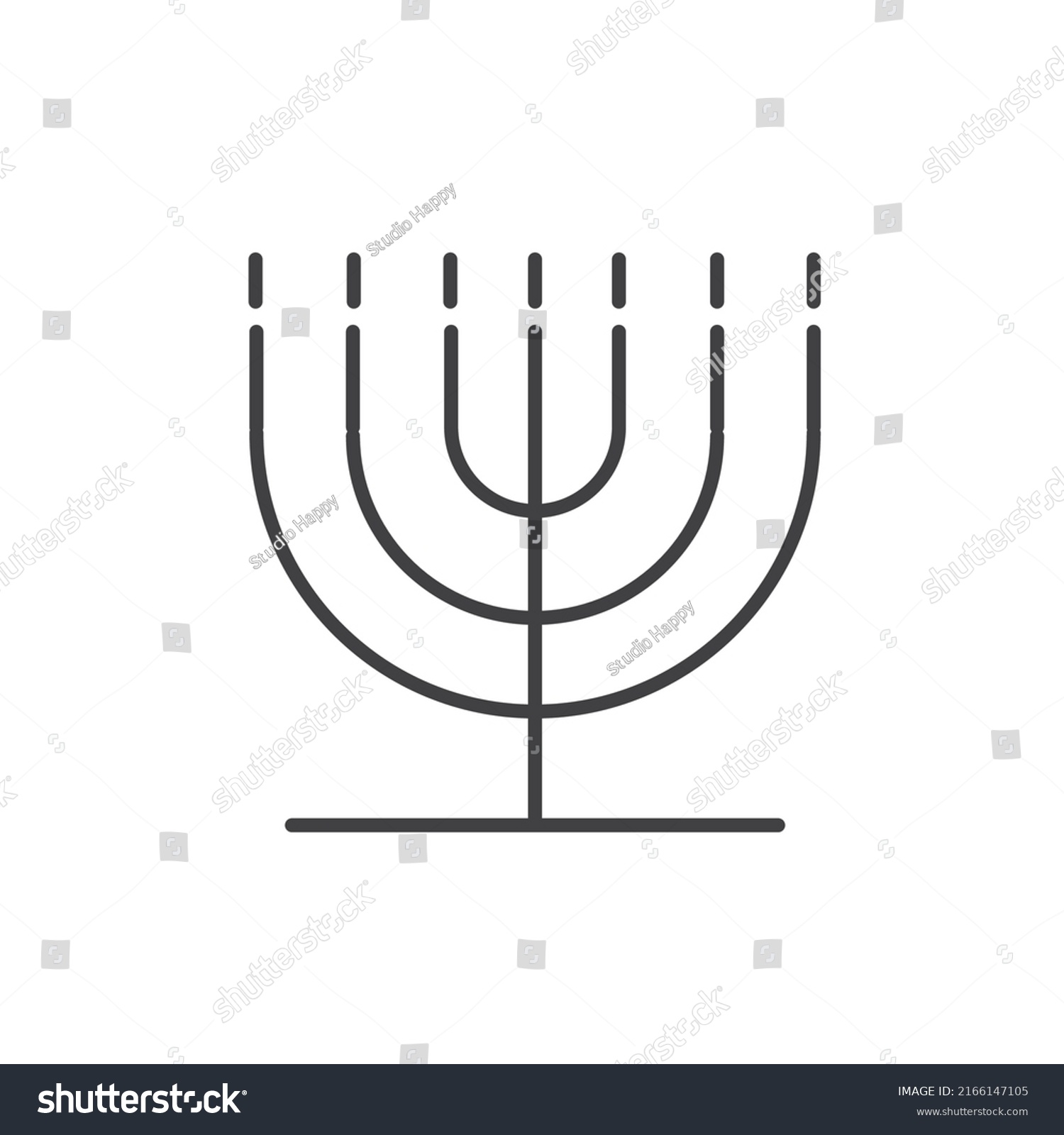 Judaism Simple Symbolic Linear Icon 2 Stock Vector (Royalty Free ...