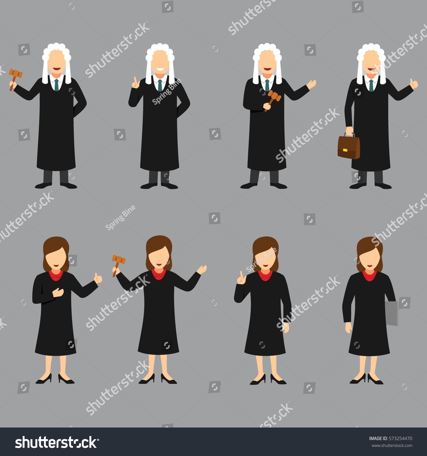 Judge Character Design Vector Stock Vector (Royalty Free) 573254470 ...