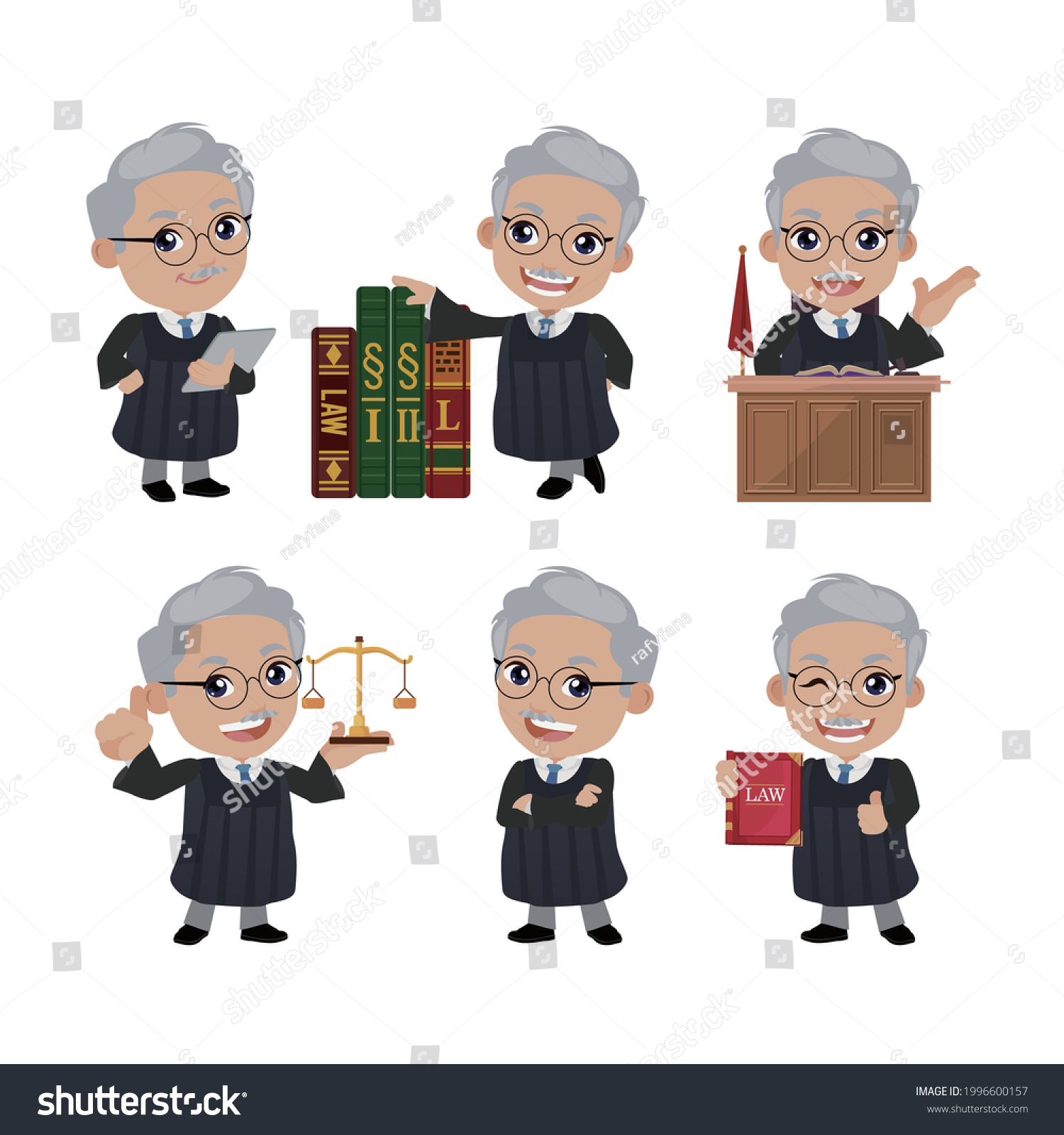 Judge Different Poses Vector Stock Vector (Royalty Free) 1996600157 ...