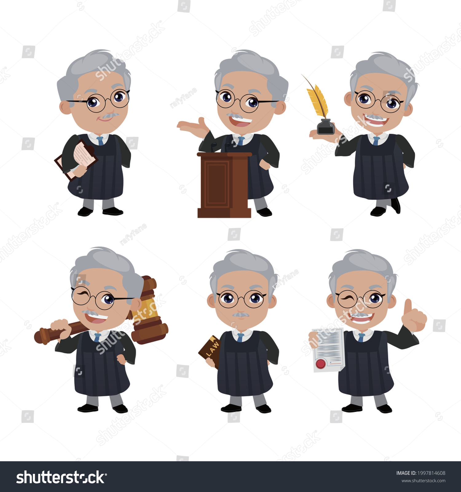 Judge Different Poses Vector Stock Vector (Royalty Free) 1997814608 ...