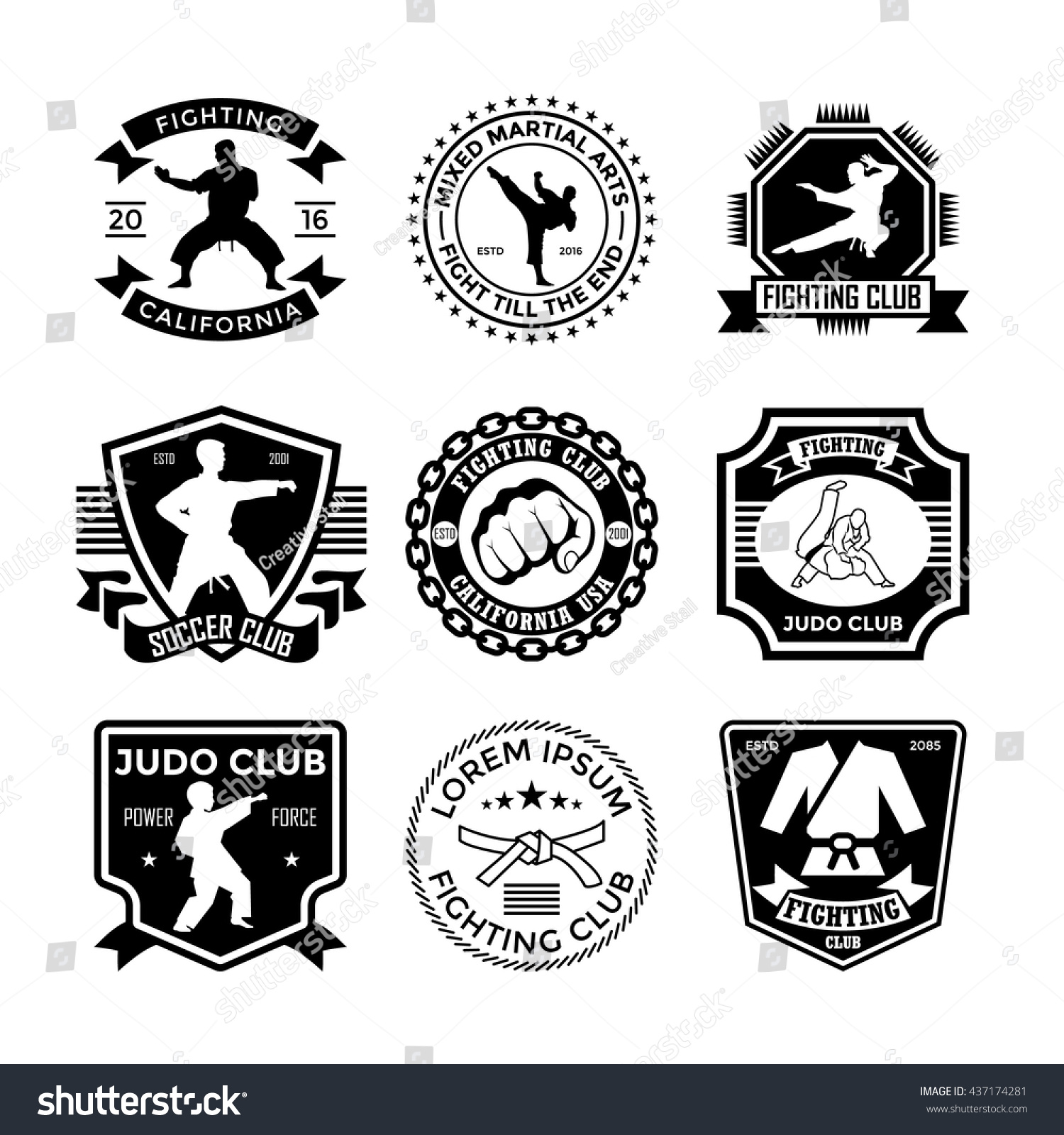 Judo Vector Icons 21 Stock Vector (Royalty Free) 437174281