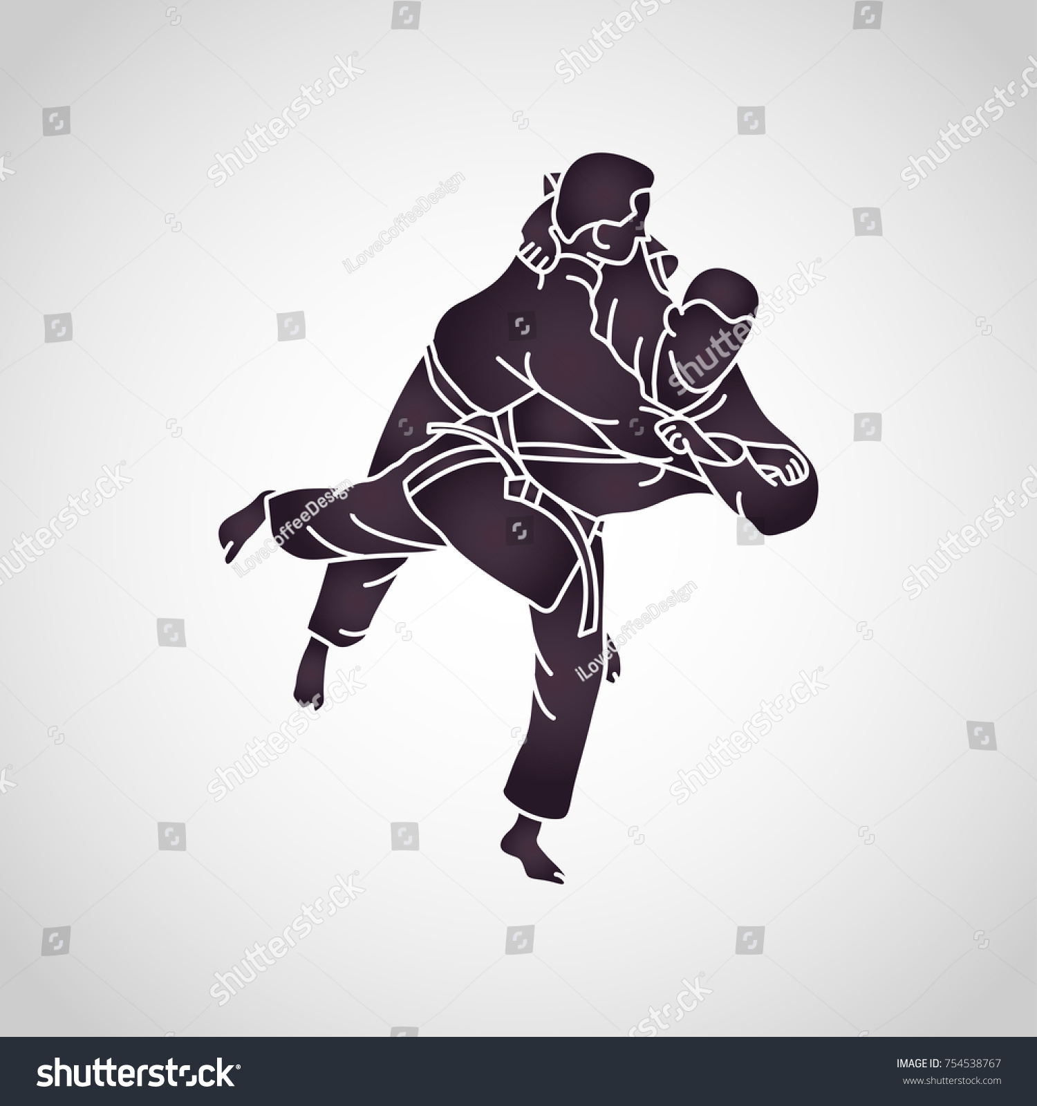 Judo Vector Logo Icon Illustration Stock Vector (Royalty Free) 754538767