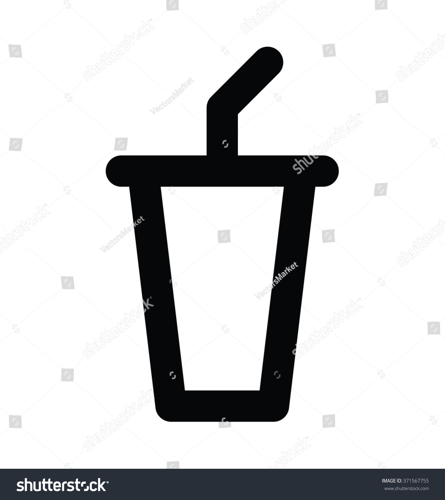 Juice Cup Bold Line Vector Icon Stock Vector (Royalty Free) 371567755
