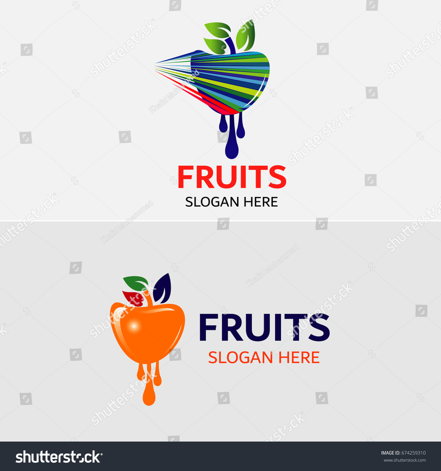 Juicy Fruit Logo Template: เวกเตอร์สต็อก (ปลอดค่าลิขสิทธิ์) 674259310 ...