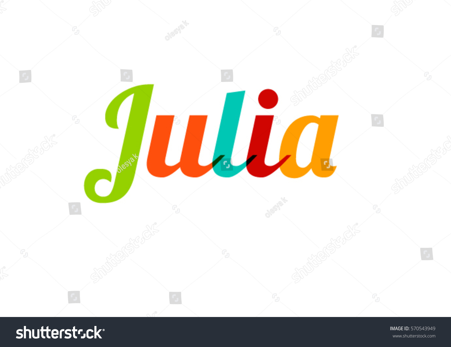 Julia Female Name Vector Background: vector de stock (libre de regalías ...