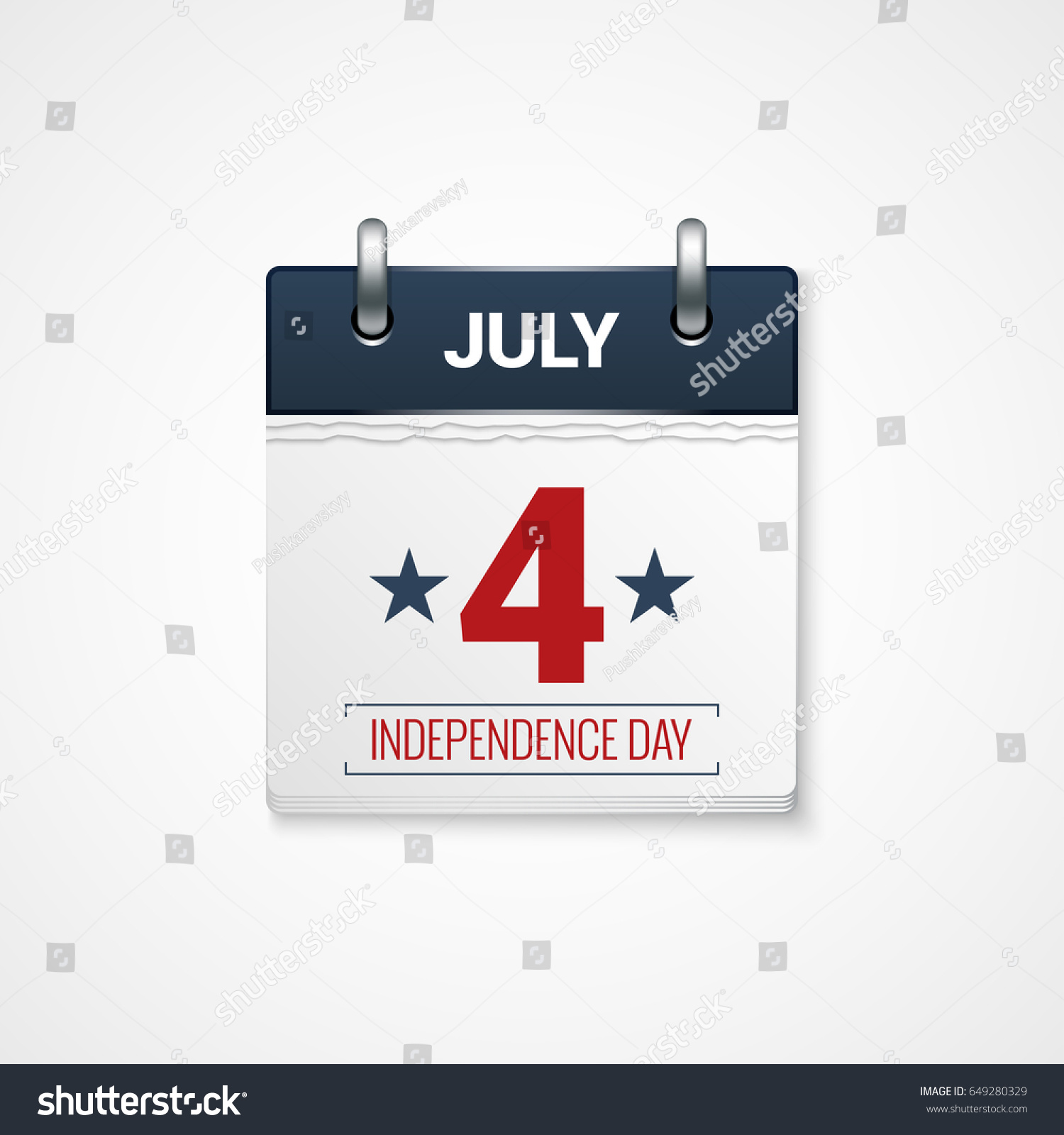 July Fourth Calendar Design Background Stock Vector (Royalty Free ...