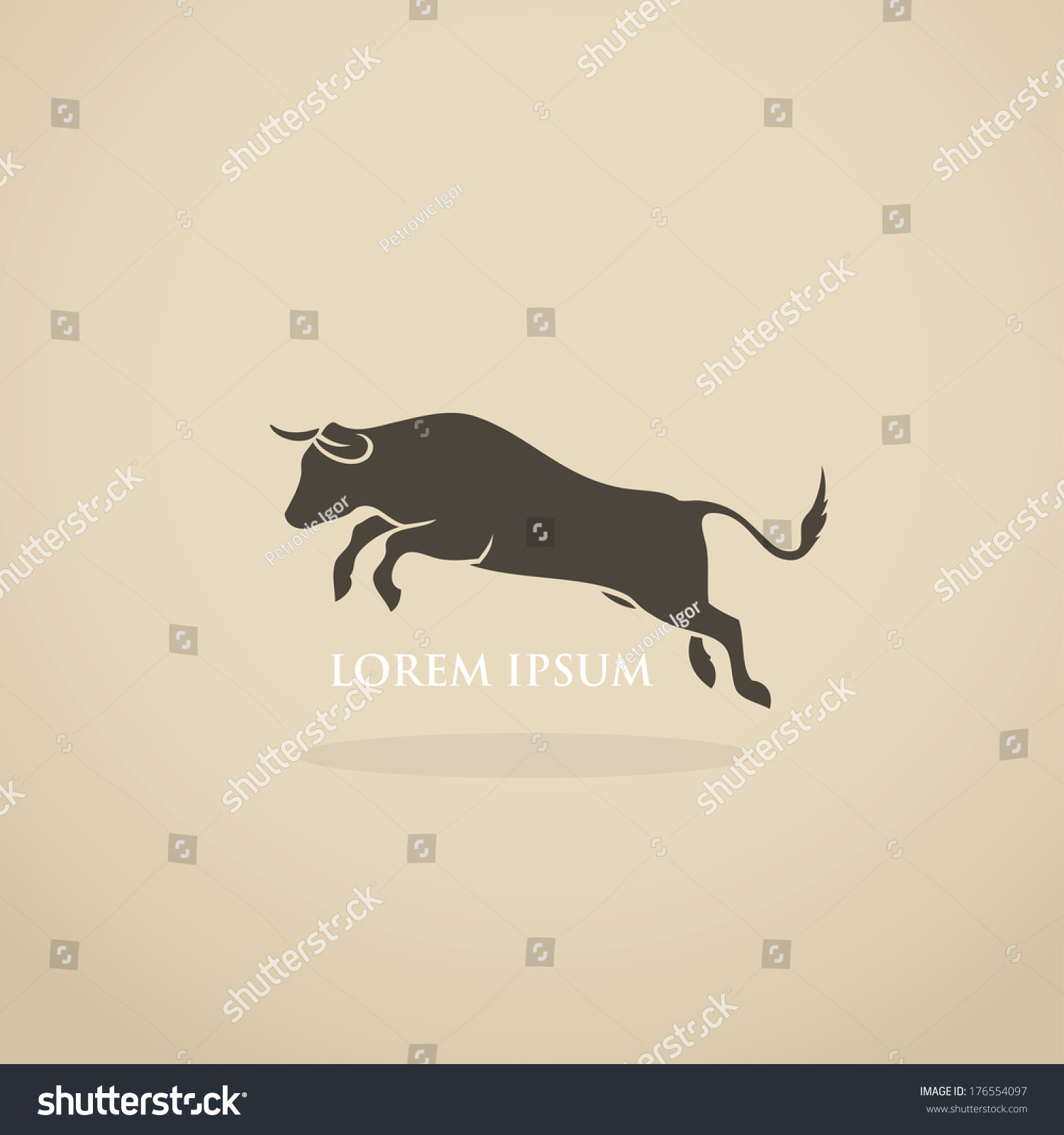 Jumping Bull Vector Illustration Stock Vector (Royalty Free) 176554097