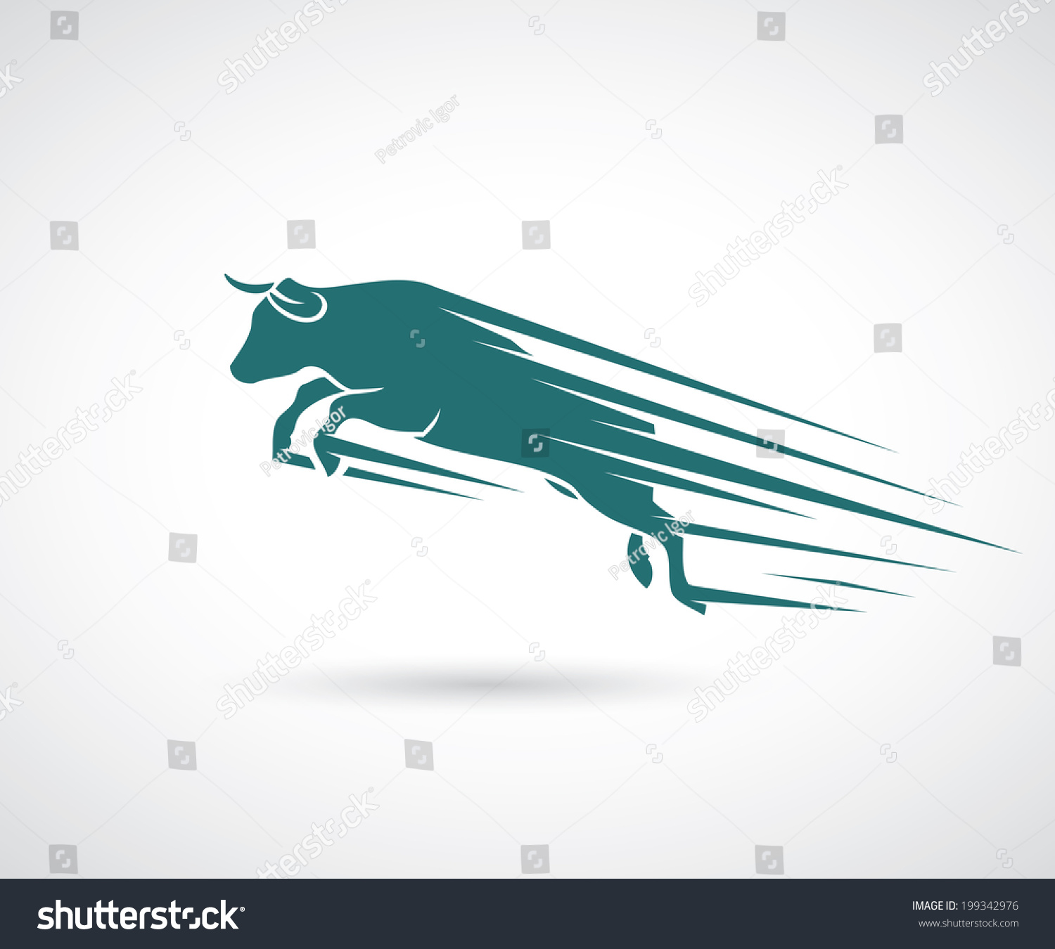 Jumping Bull Vector Illustration Stock Vector (Royalty Free) 199342976