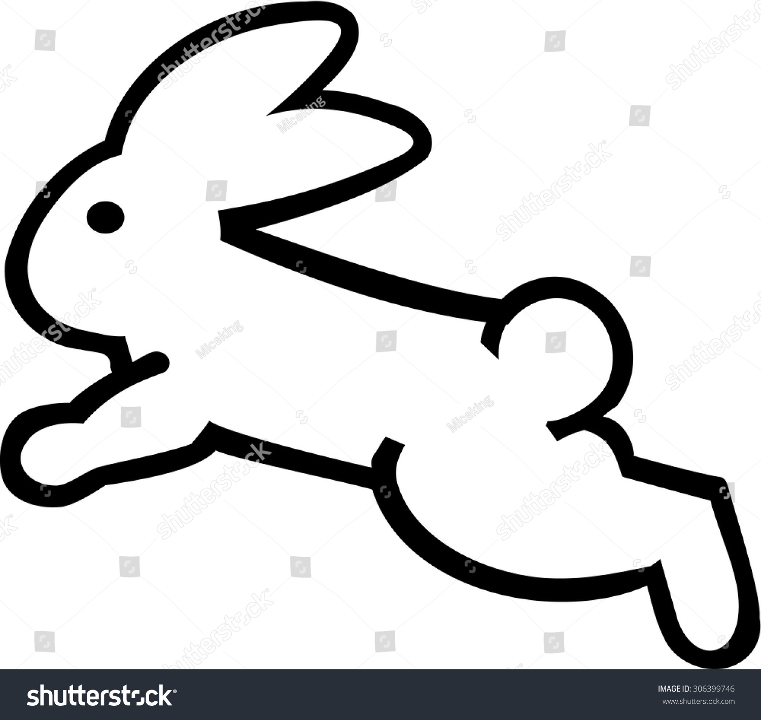 Jumping Bunny Outline Stock Vector (Royalty Free) 306399746 - Shutterstock