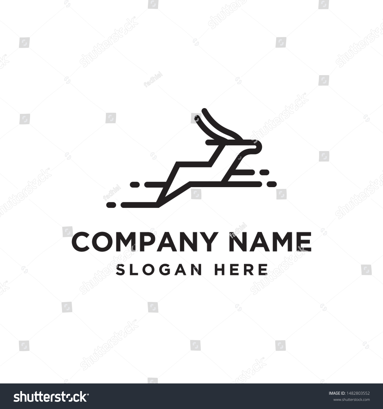 Jumping Deer Logo Icon Template Vector 库存矢量图（免版税）1482803552 | Shutterstock