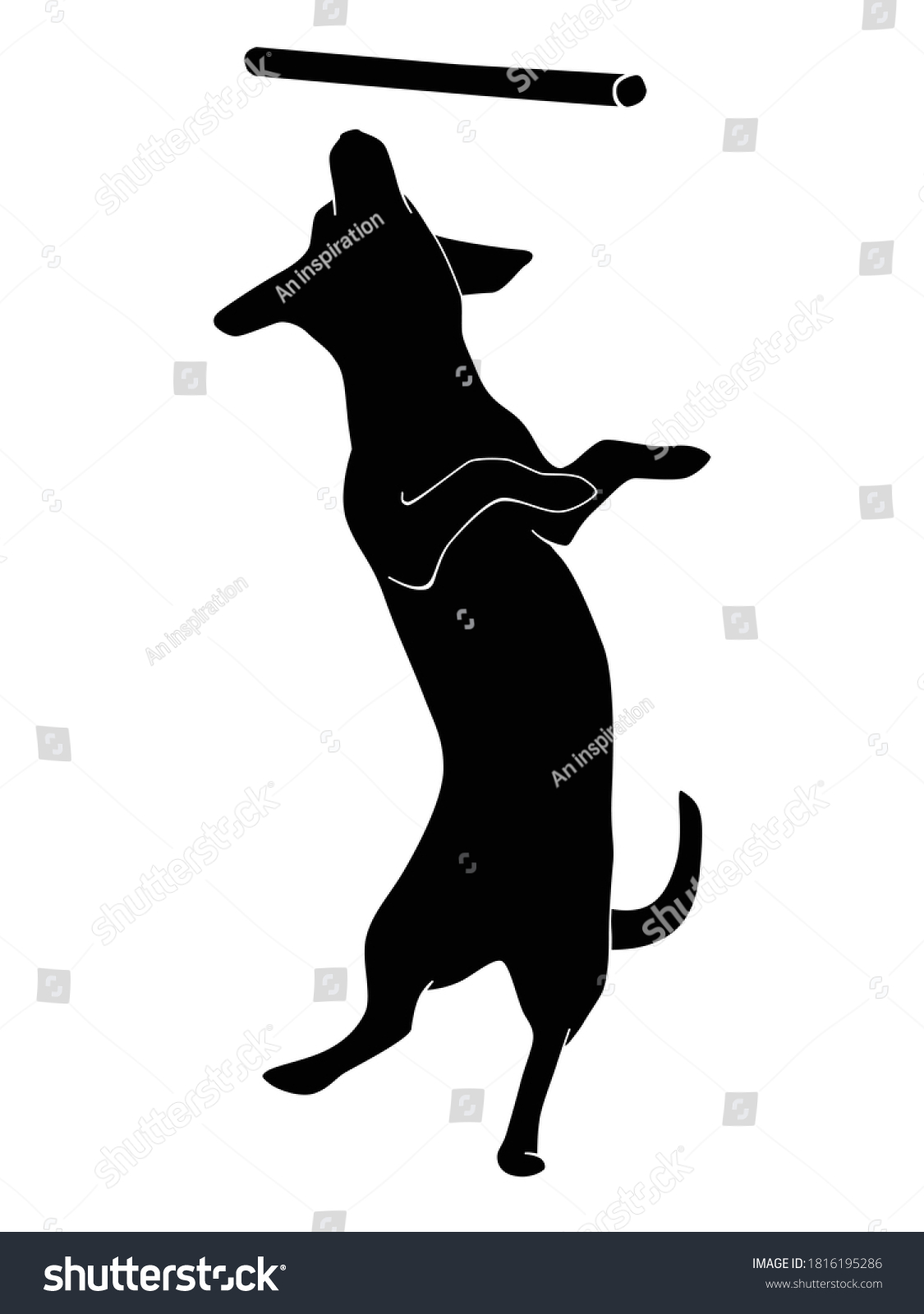 Jumping Dog Vector Silhouette Icon Stock Vector (Royalty Free) 1816195286