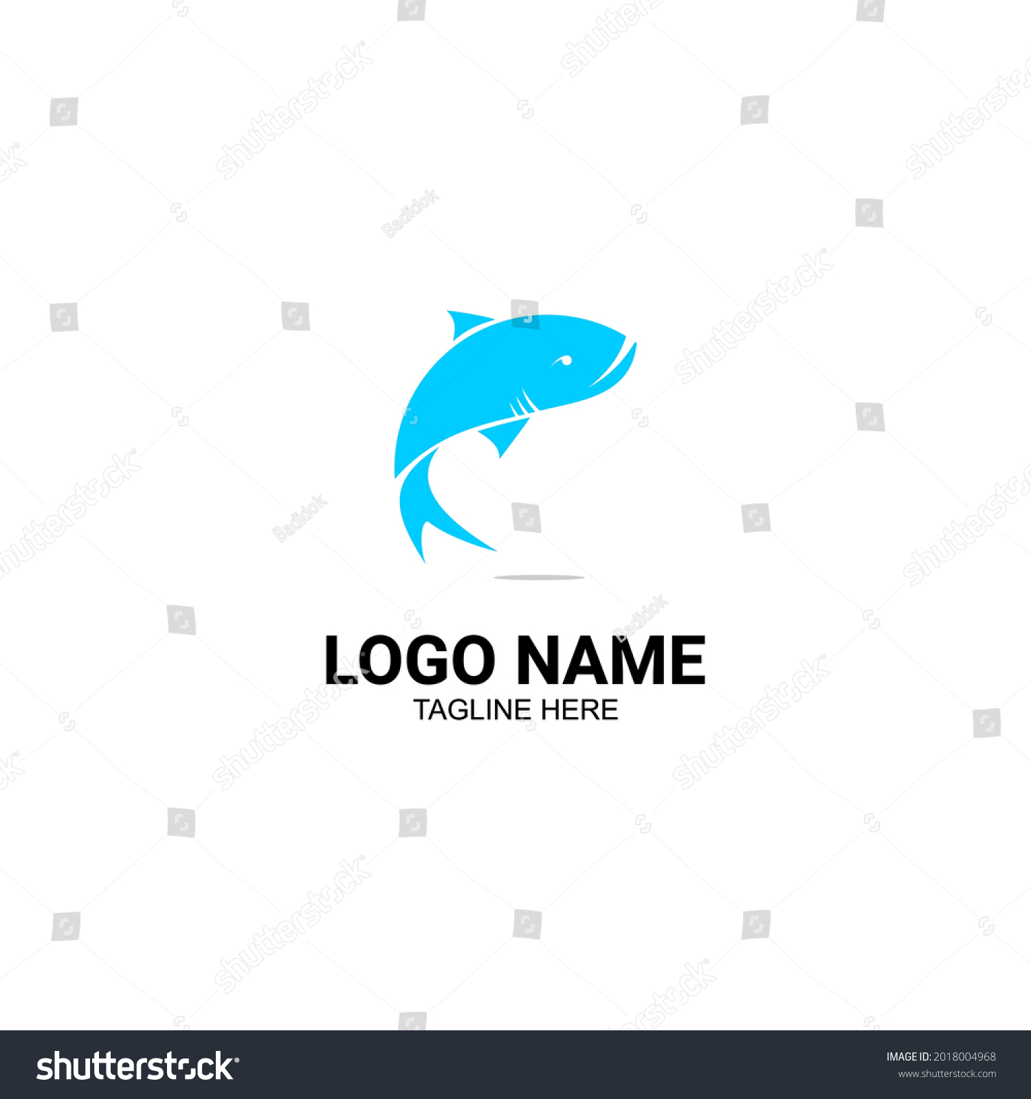 Jumping Fish Icon Vector Design Fish Stock Vector (Royalty Free ...