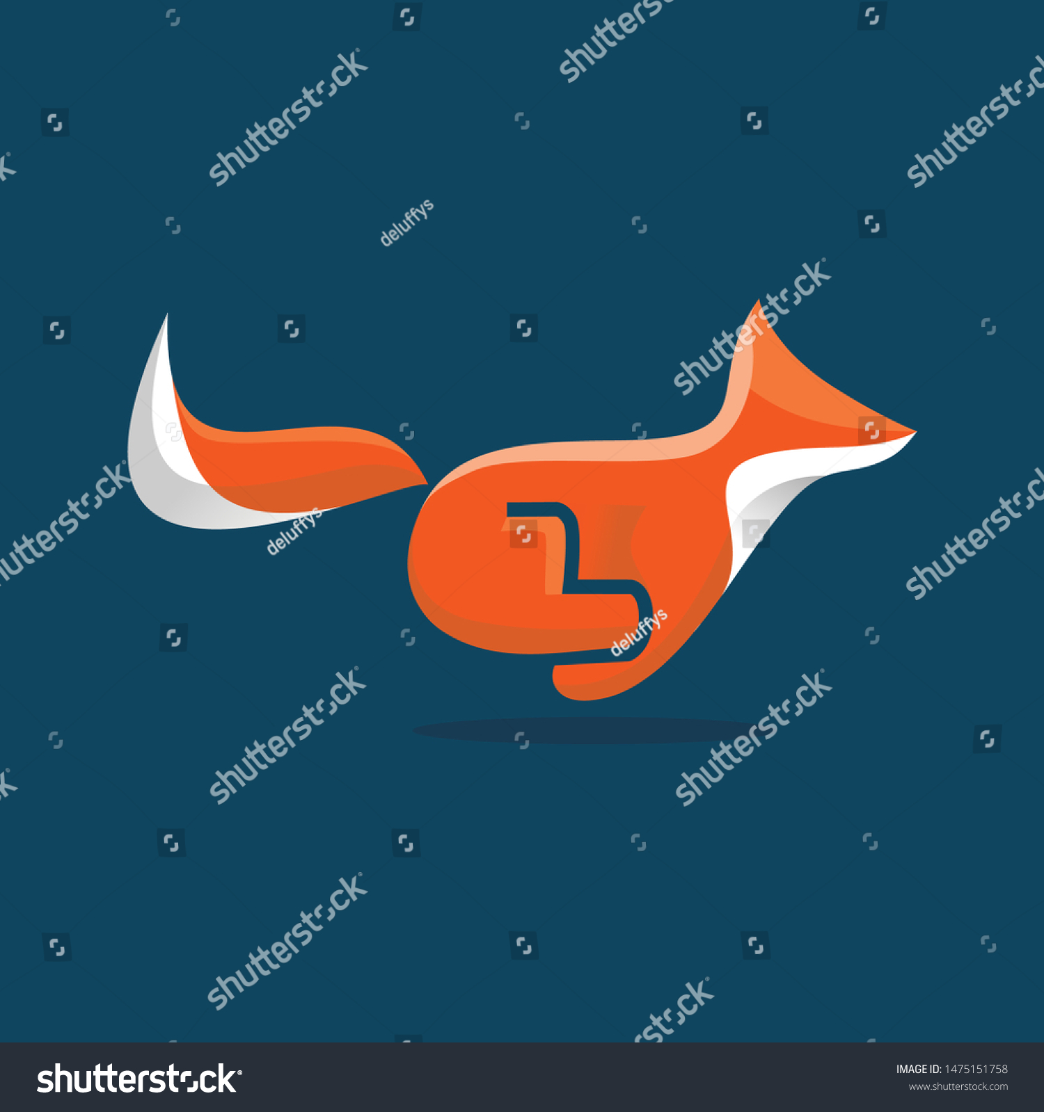 Jumping Fox Logo Design Template Stock Vector (Royalty Free) 1475151758 ...